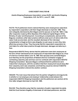 CASE Digest Analysis #5 - CASE DIGEST ANALYSIS Salette of Santiago, Inc ...