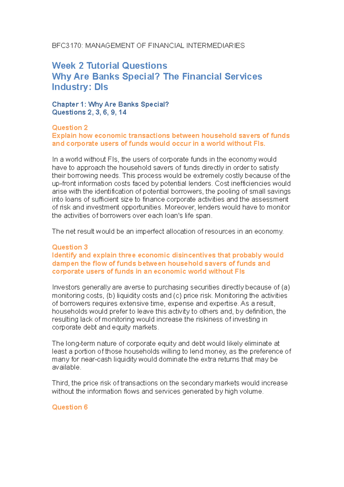 Week 2：Why Are Banks Special The Financial Services Industry DIs ...