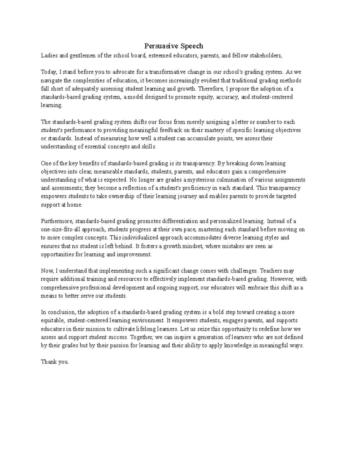 EDUC 316 My Classroom Persuasive Speech - Persuasive Speech Ladies and ...