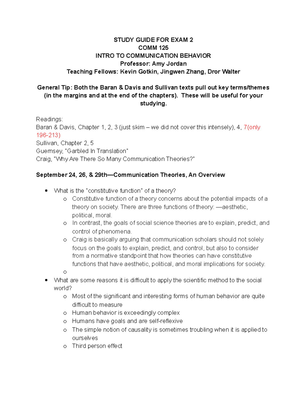 COMM 125 Exam 2 Study Guide - STUDY GUIDE FOR EXAM 2 COMM 125 INTRO TO ...