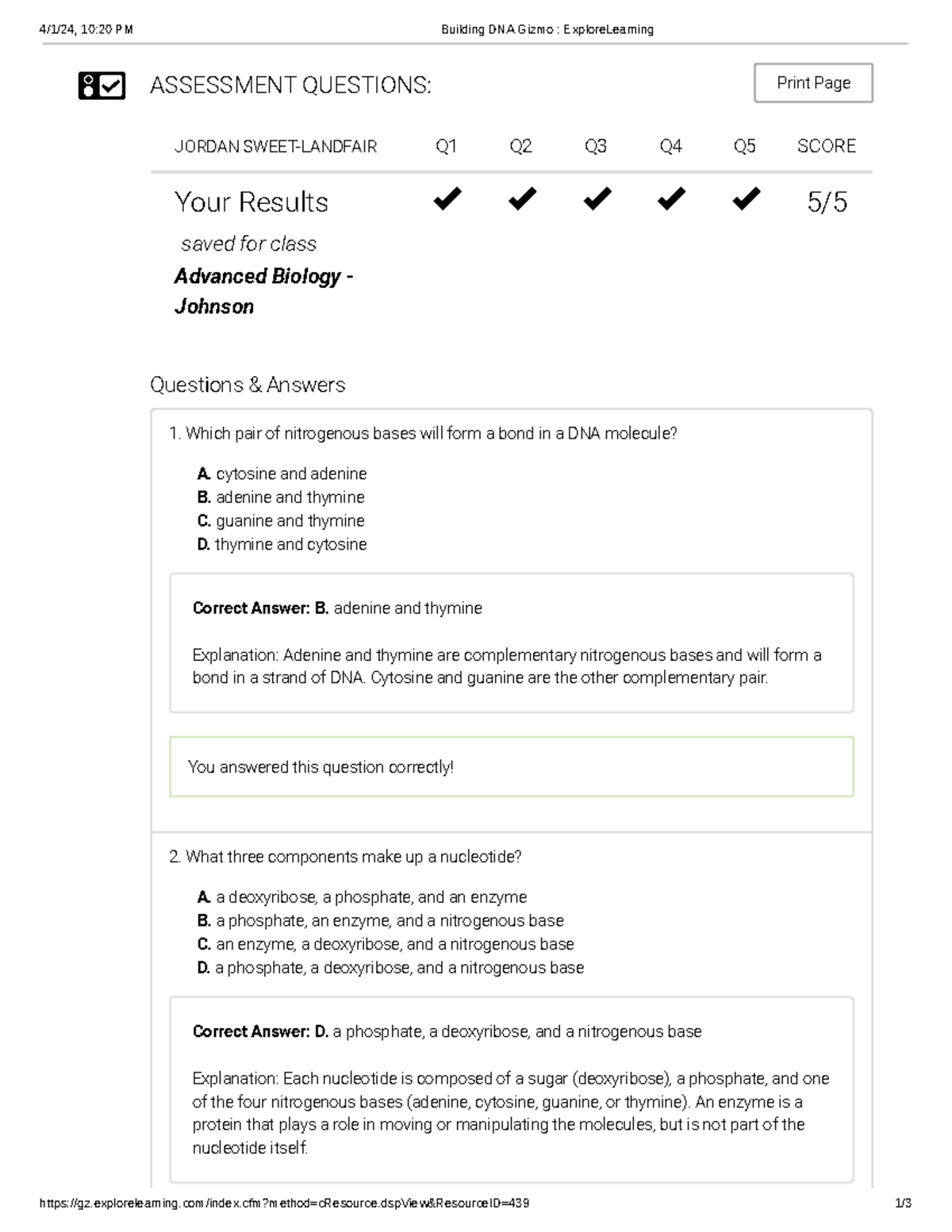 Building DNA Gizmo Explore Learning - explorelearning/index.cfm ...