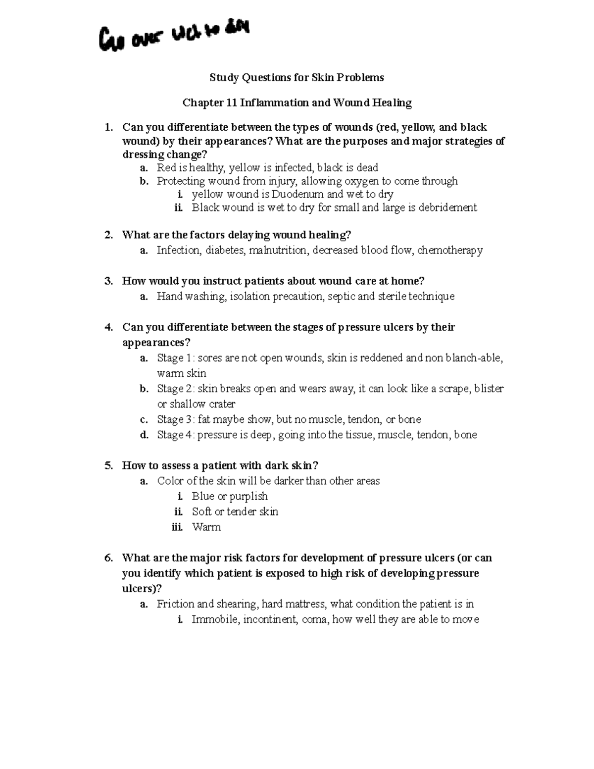 Med surge exam 3 - Study Questions for Skin Problems Chapter 11 ...