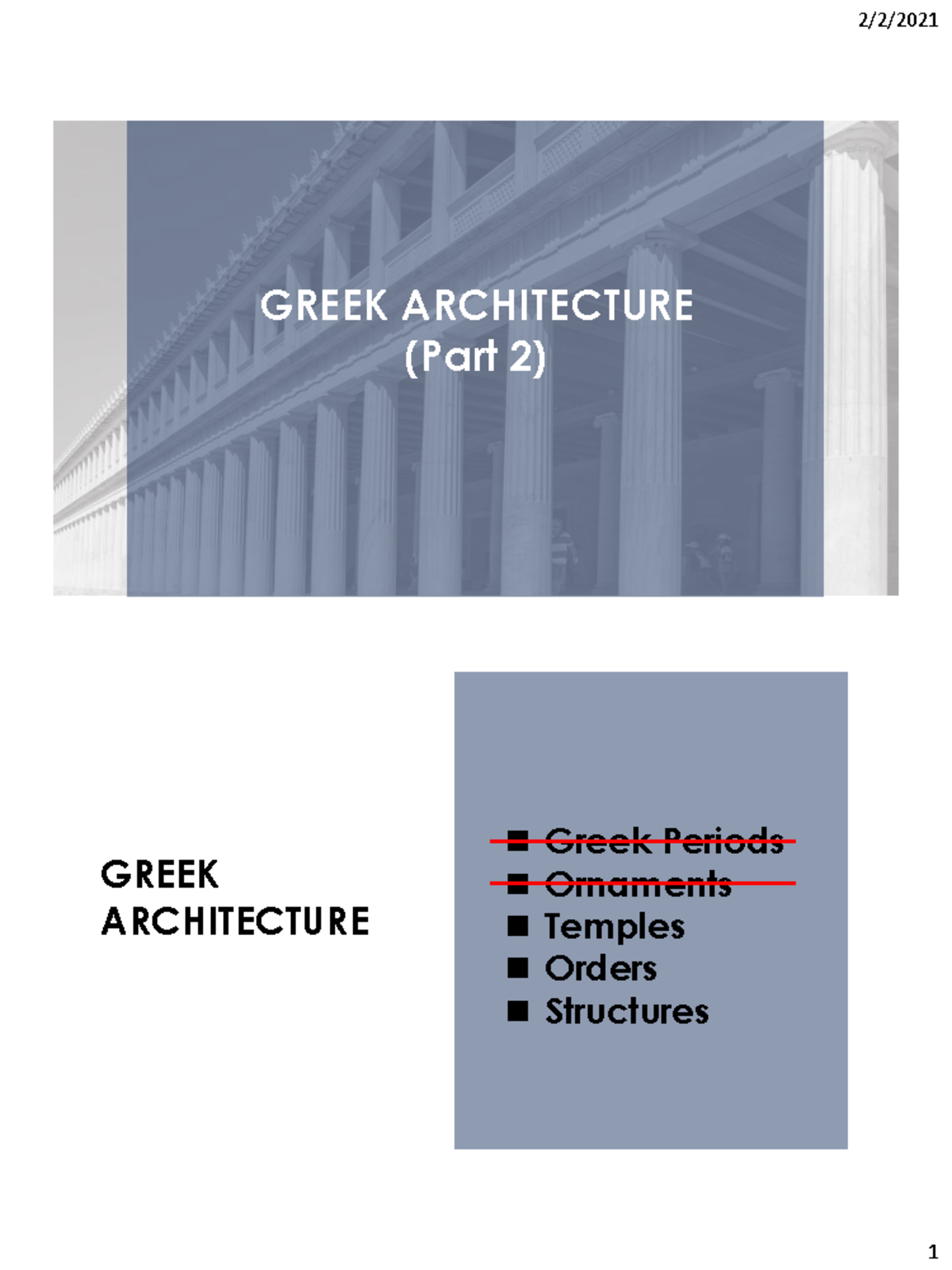 History of Architecture 01 -Greek Architecture-Part2 - GREEK ...