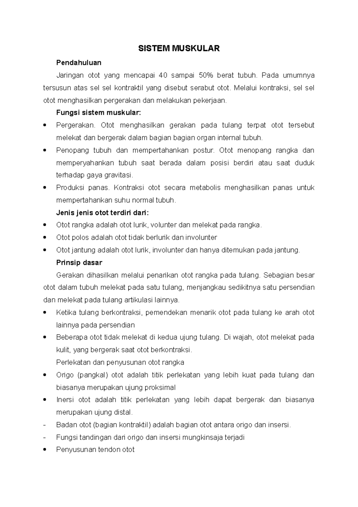 Deskripsi, Prinsip Dasar Sera Fungsi Sistem Muskular - SISTEM MUSKULAR ...