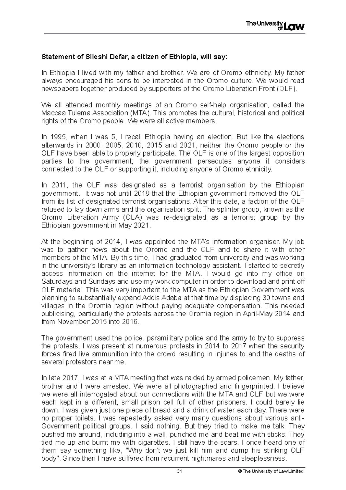 2223 sqep imm u08 ce01 prepare task 01 statement - Statement of Sileshi ...
