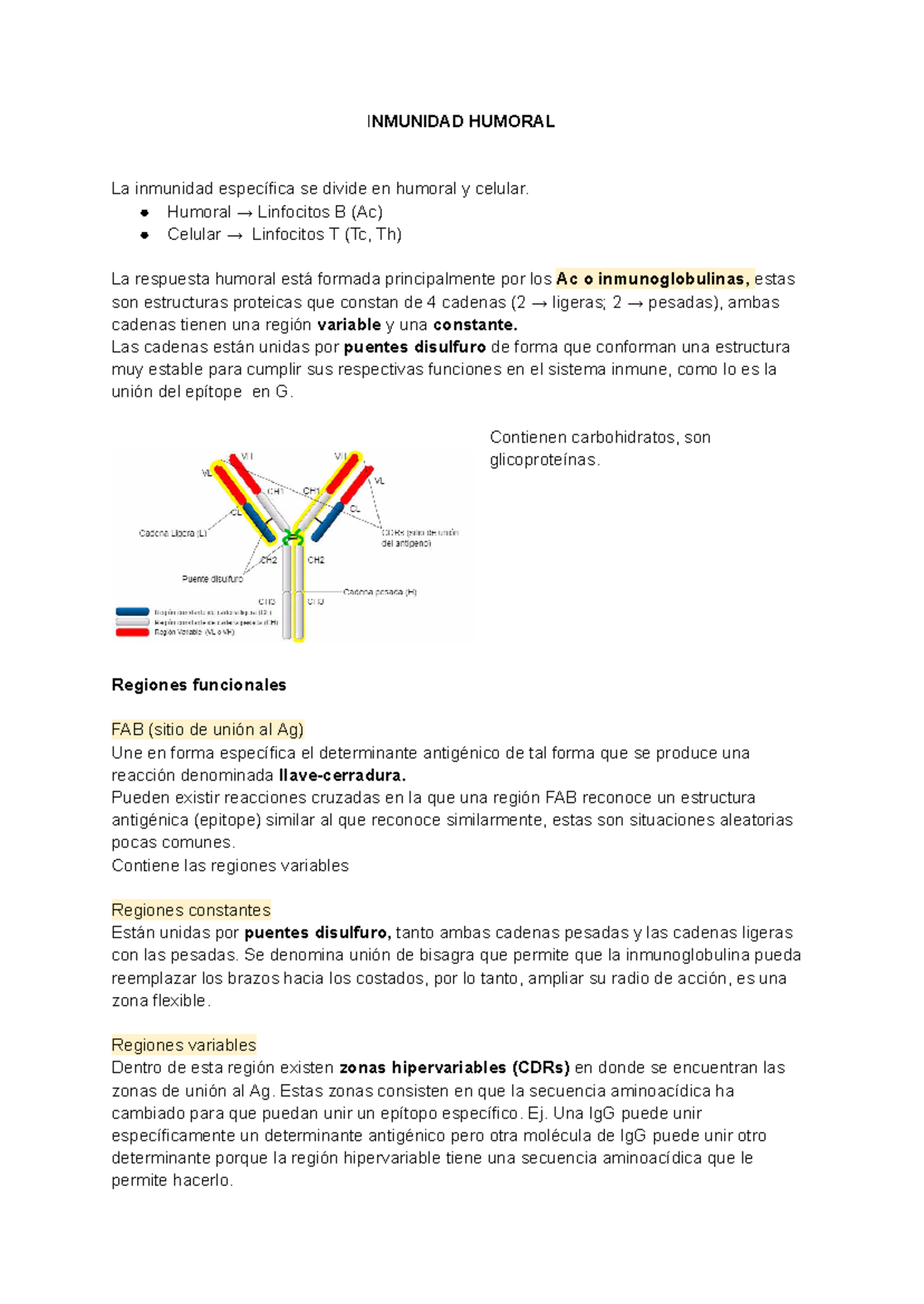 2do RA inmuno - INMUNIDAD HUMORAL La inmunidad específica se divide en ...