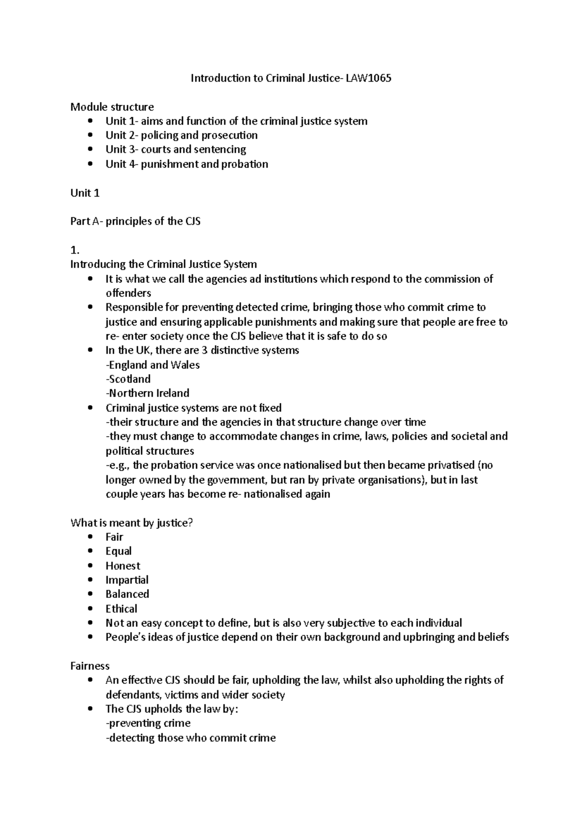 Introduction to Criminal Justice - , the probation service was once ...