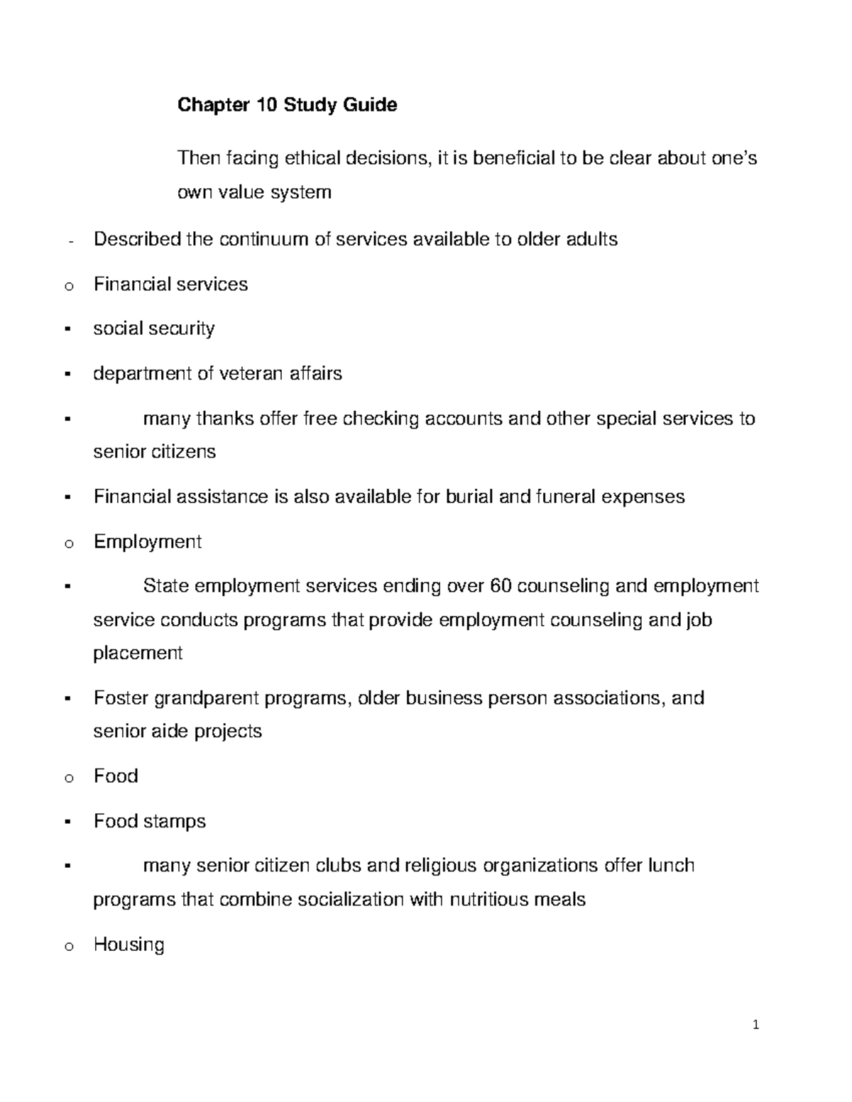 Chapter 10 Study Guide - Chapter 10 Study Guide Then facing ethical ...