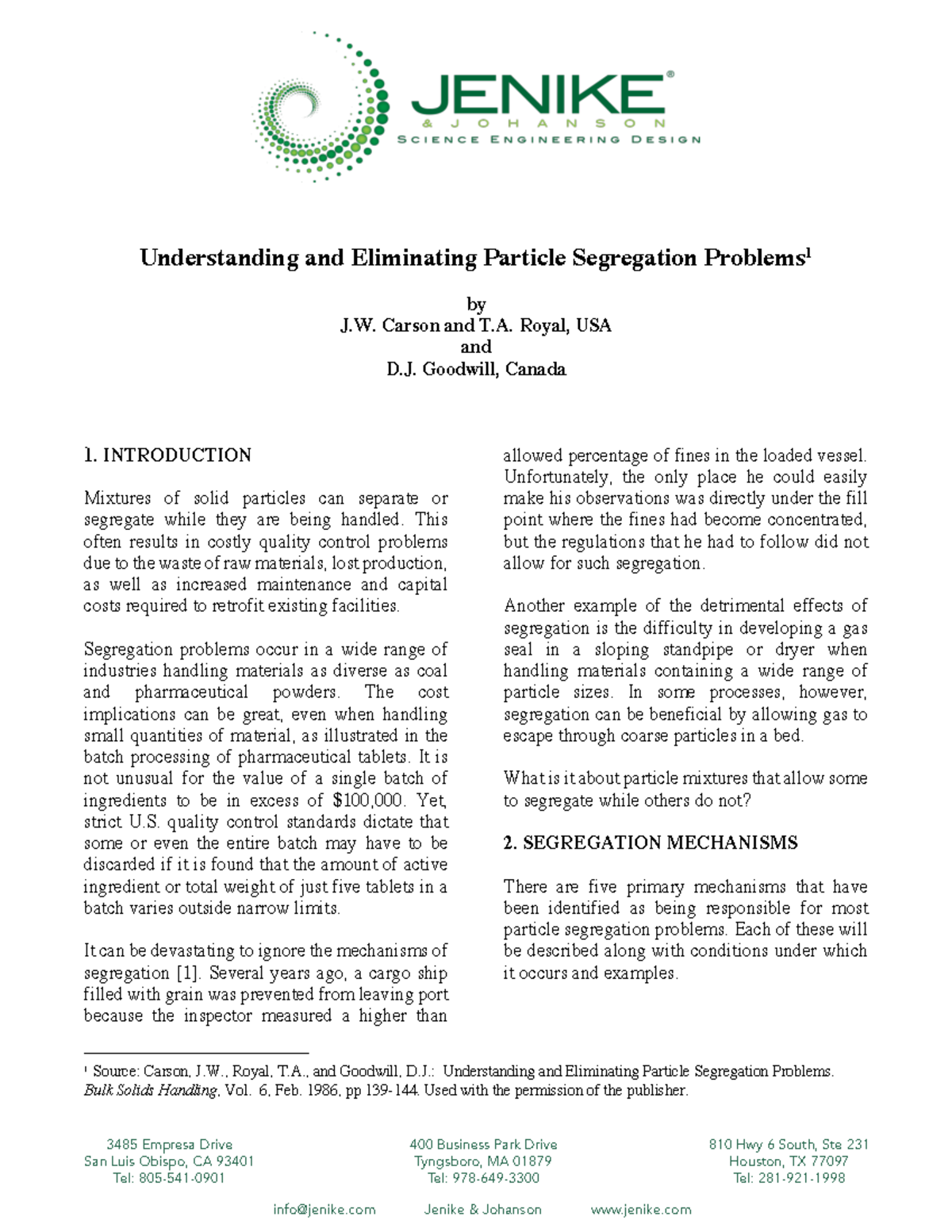Understanding and Eliminating Particle Segregation Problems - Carson ...