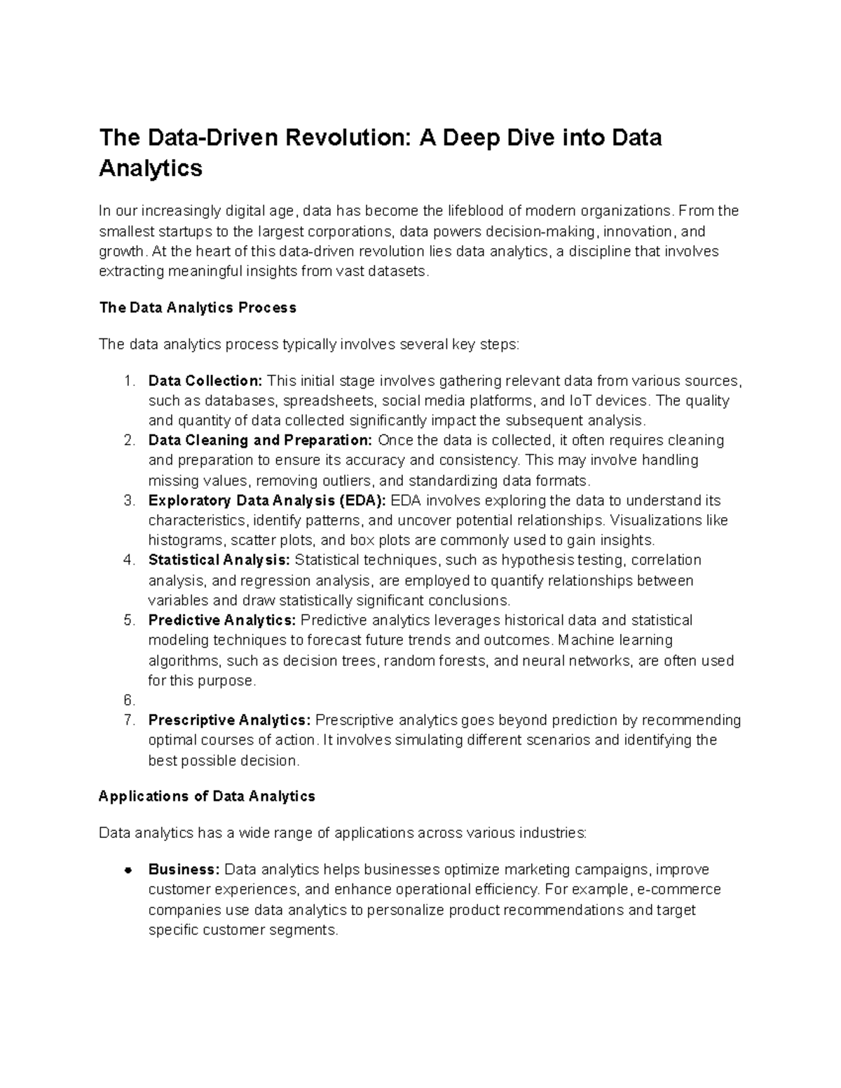 The Data-Driven Revolution A Deep Dive into Data Analyticp - From the smallest startups to the ...