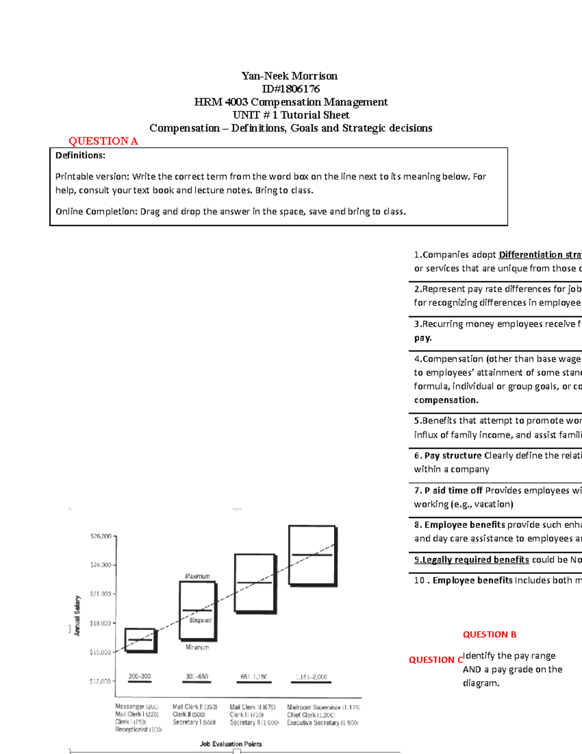 Unit 1 Tutorial Sheet HRM 4003 Compensation Management (Auto Recovered ...