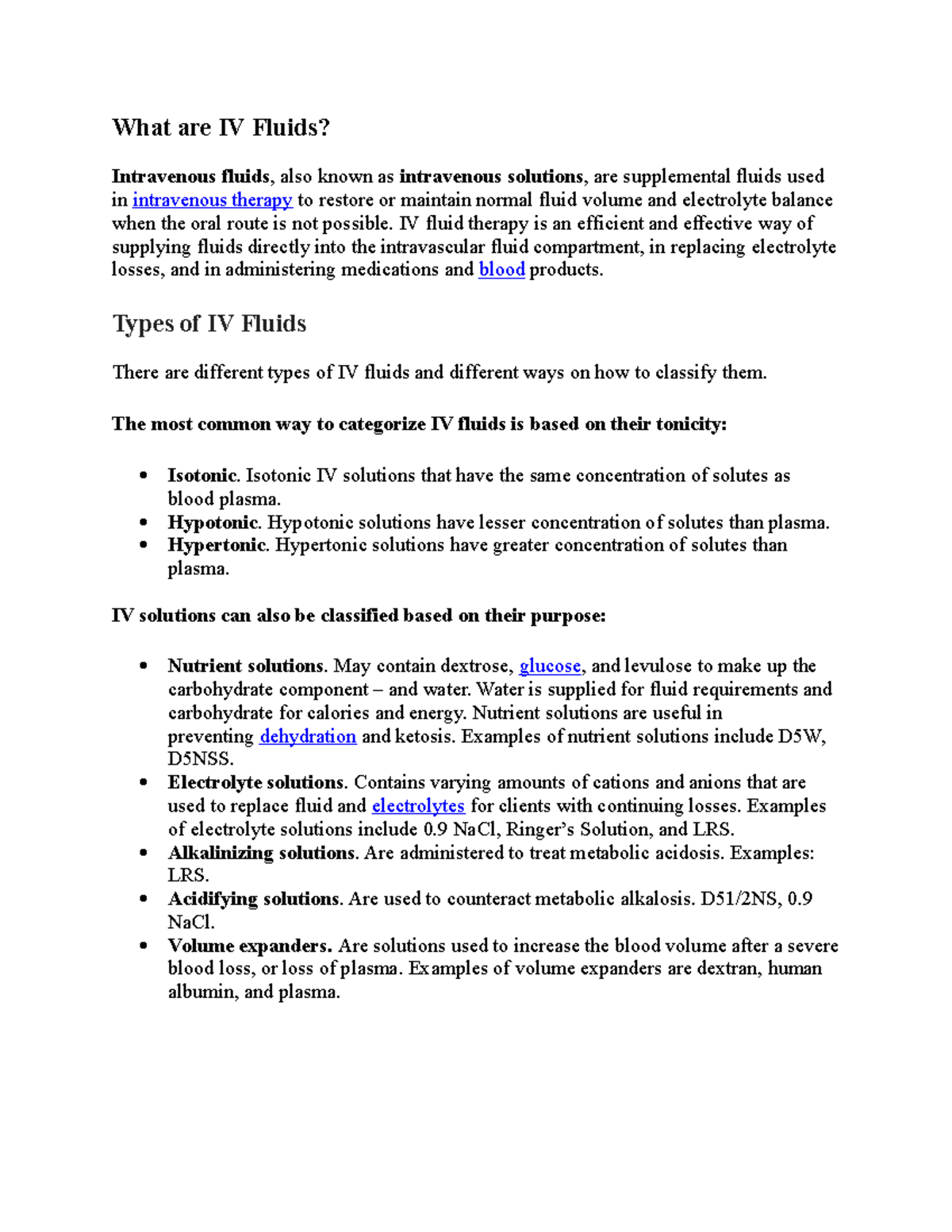 IV Fluids and Solutions - What are IV Fluids? Intravenous fluids , also ...