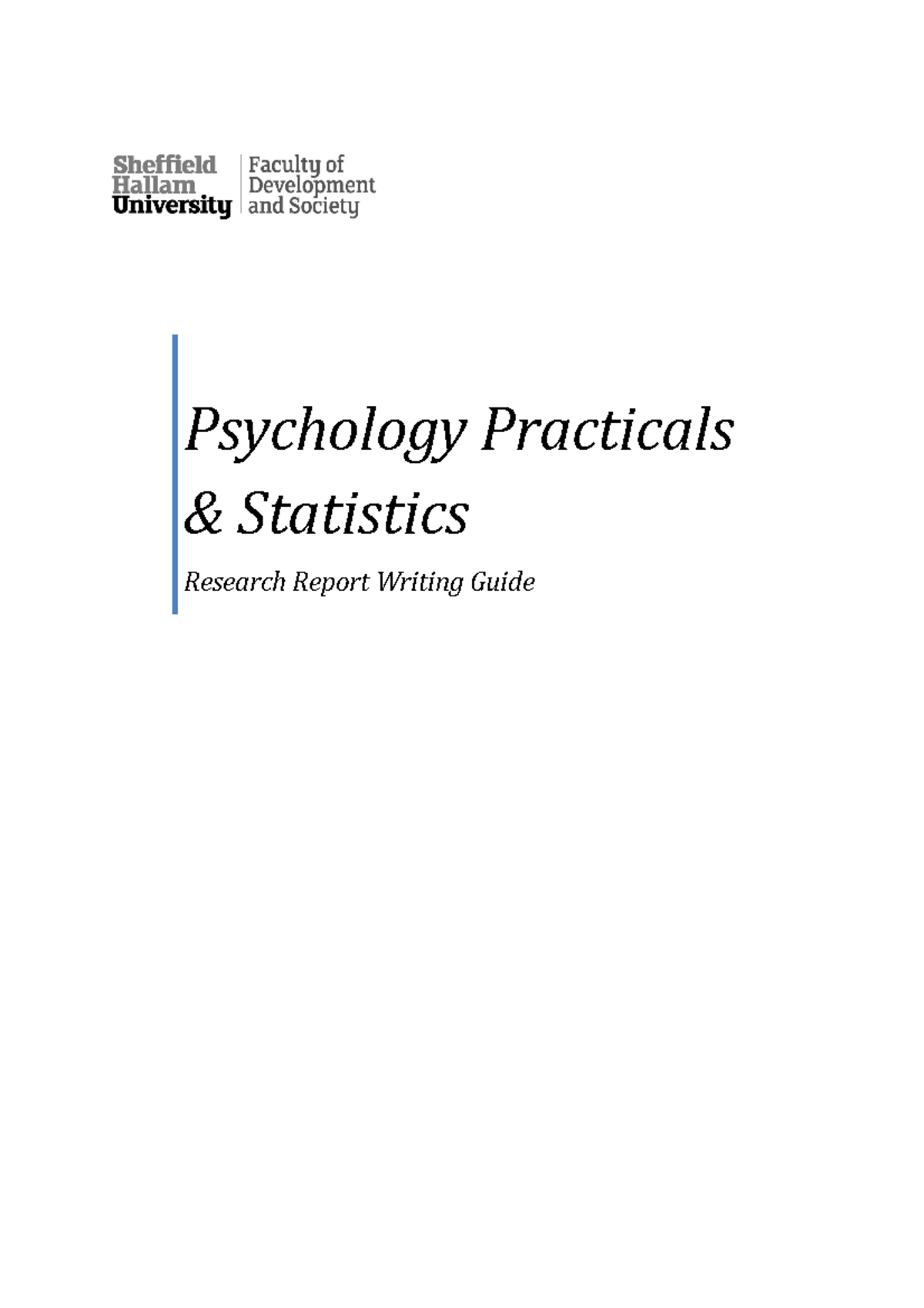 PPS Report writing guide - Psychology Practicals & Statistics Research ...