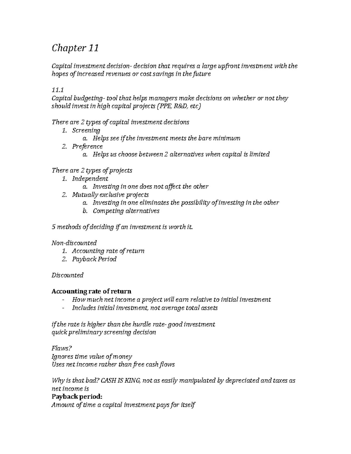 MA11 - Chapter 11 Summary for Intermediate Accounting II - Chapter 11 ...