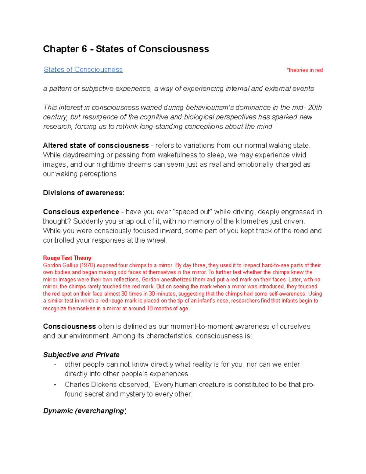 6 - Psychology Final Exam Notes - Chapter 6 - States of Consciousness ...