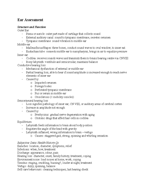 Semesters 2 and 3 Assessment Checklists - NURS 1068 Health Assessment ...