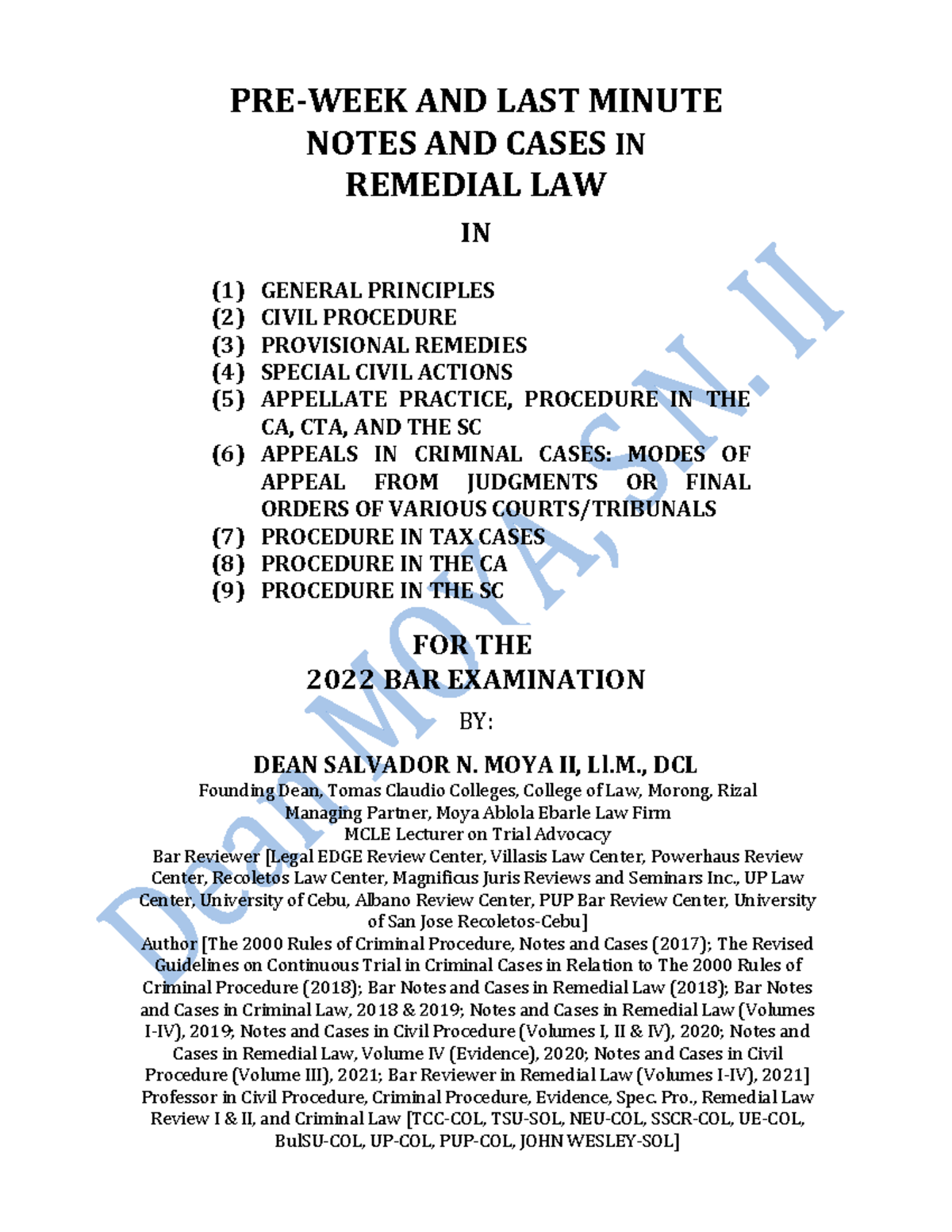 2022-BAR-LAST- Minute-TIPS 2-REM-MOYA - PRE-WEEK AND LAST MINUTE NOTES ...