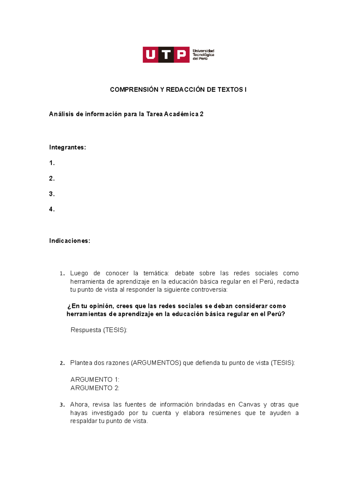 Comprensión Y Redacción DE Textos I - COMPRENSIÓN Y REDACCIÓN DE TEXTOS I Análisis de ...
