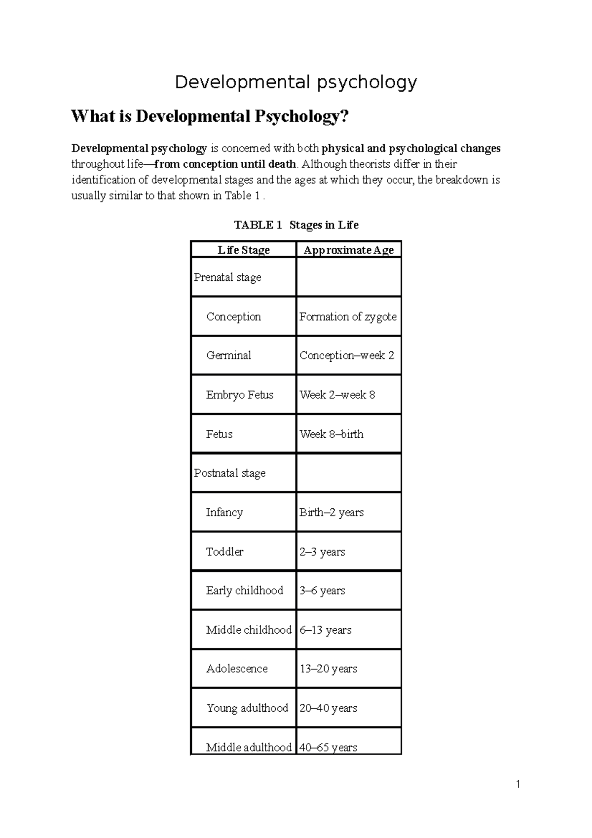 Developmental psychology - Although theorists differ in their ...