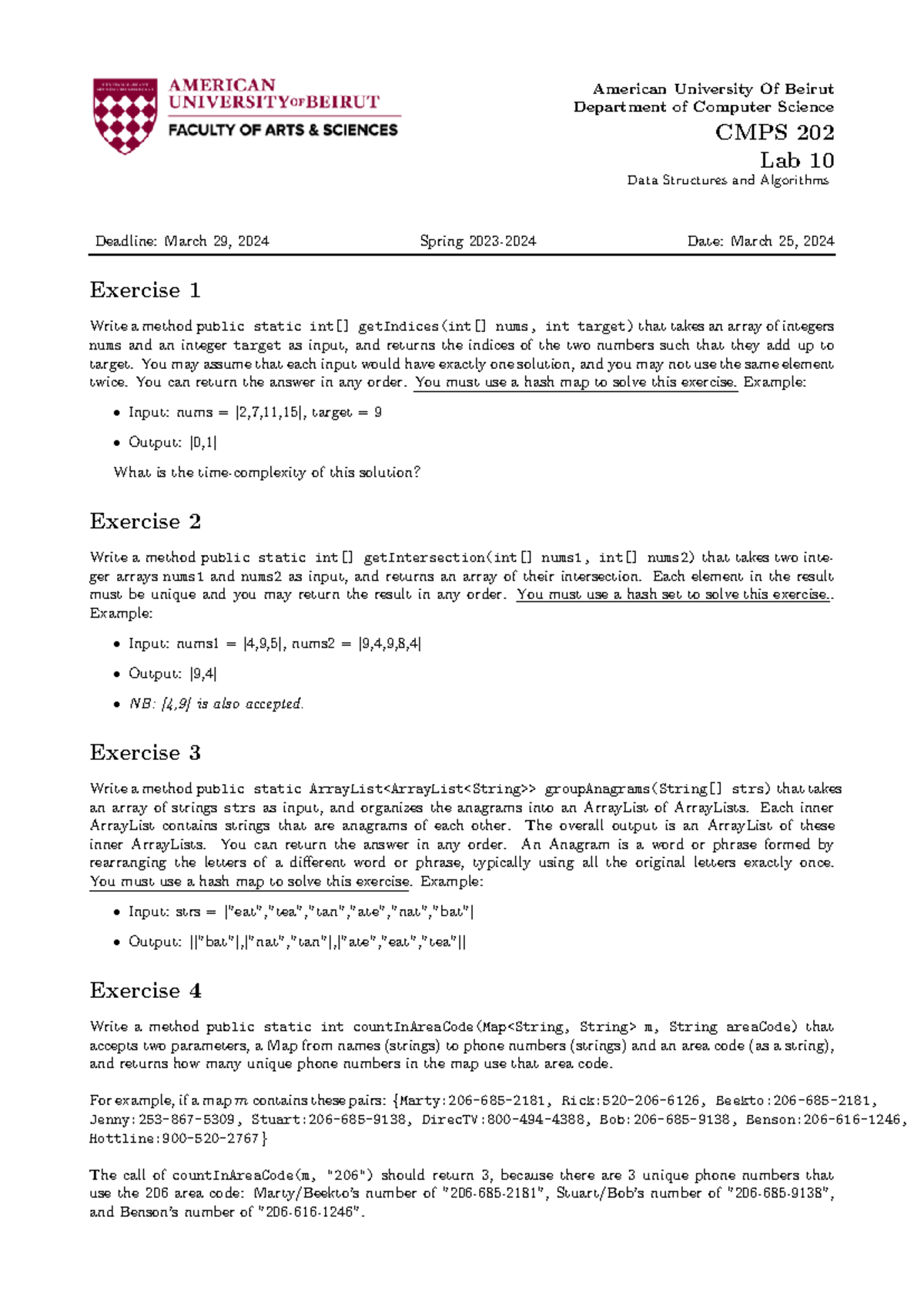 CMPS 202 Lab10 - ............. - American University Of Beirut Department of Computer Science ...