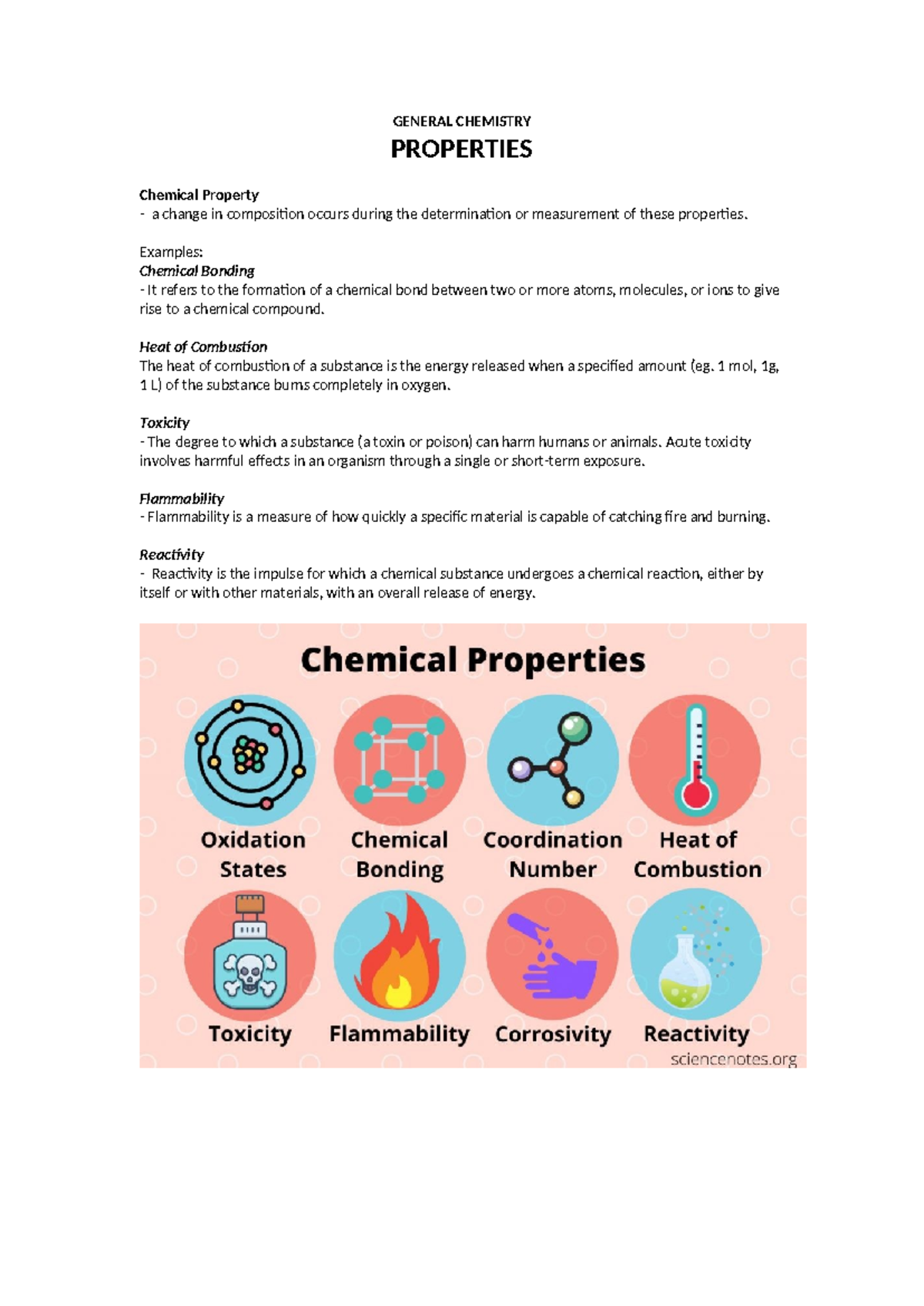 General Chemistry - Nursing - GENERAL CHEMISTRY PROPERTIES Chemical ...