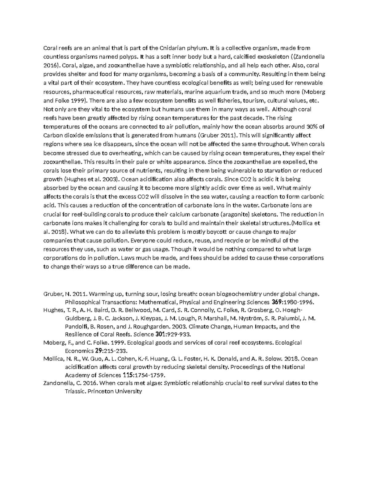 Coral Reef Essay - Coral reefs are an animal that is part of the ...