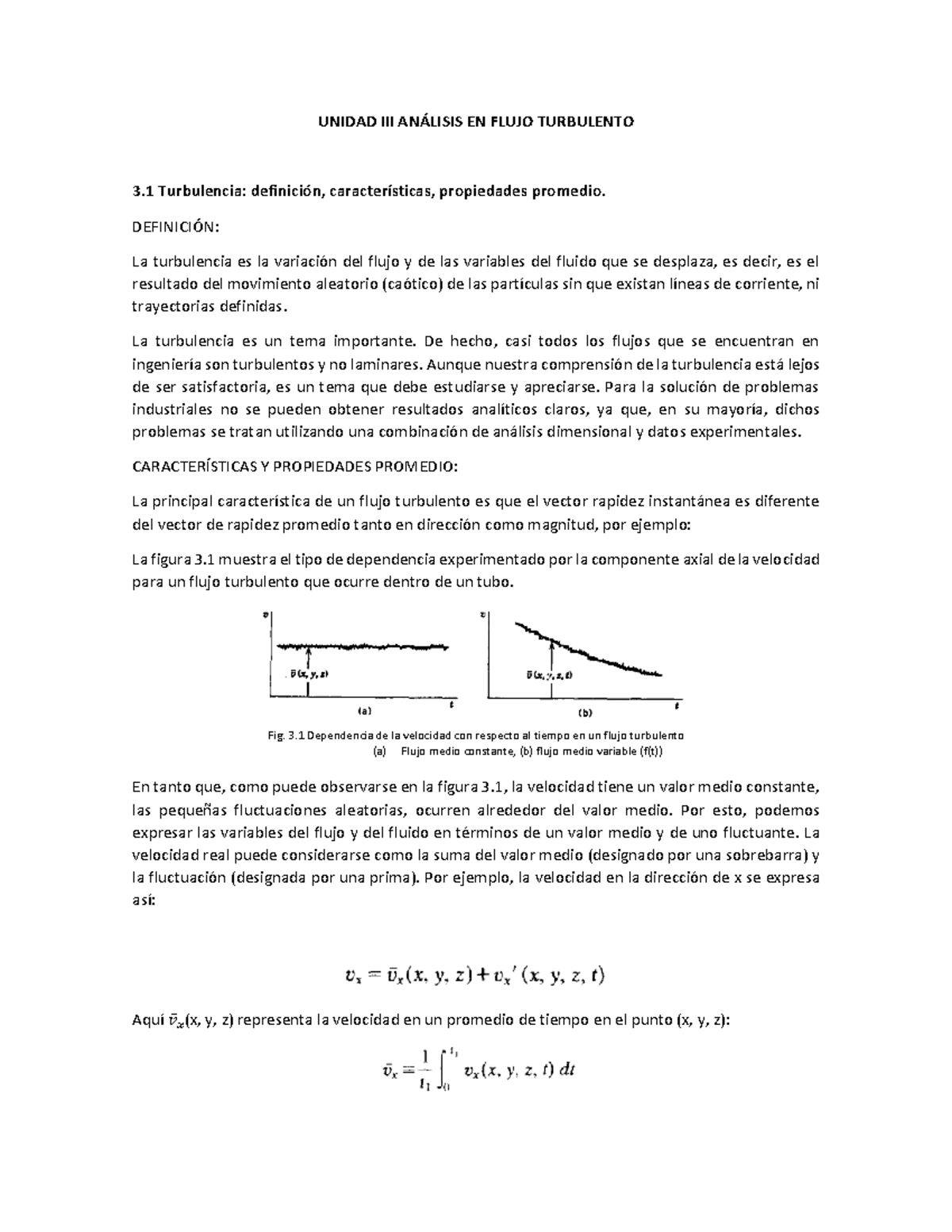 Unidad III Análisis EN Flujo Turbulento - UNIDAD III AN¡LISIS EN FLUJO ...