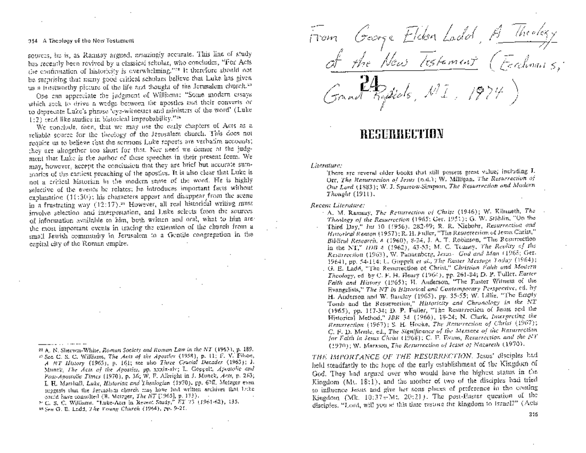 Ladd on Resurrection: The Importance of the Resurrection - PHI 413H ...