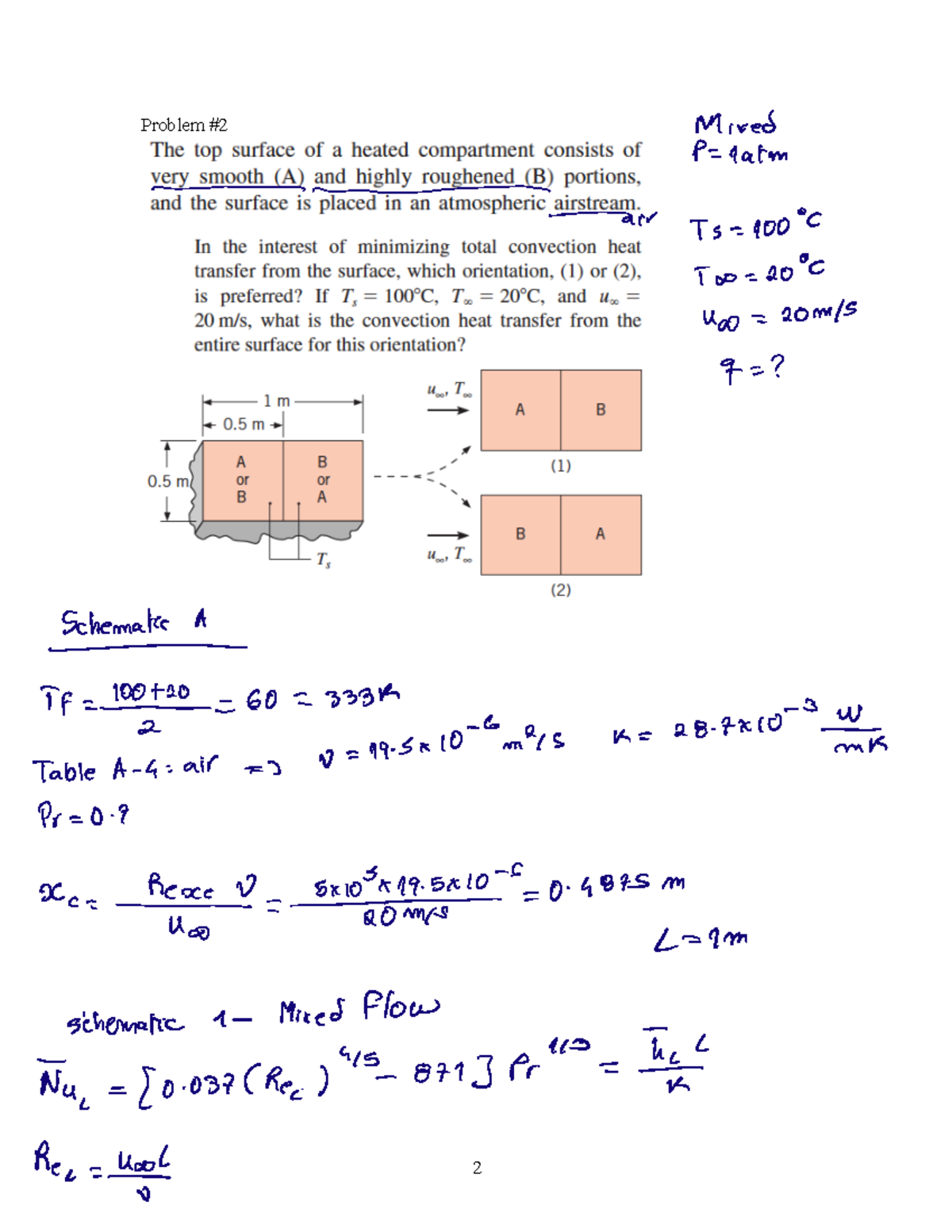 Homework #10 Pt2 - Heat transfer notes - 2 Problem # P latm b To 209 Up ...