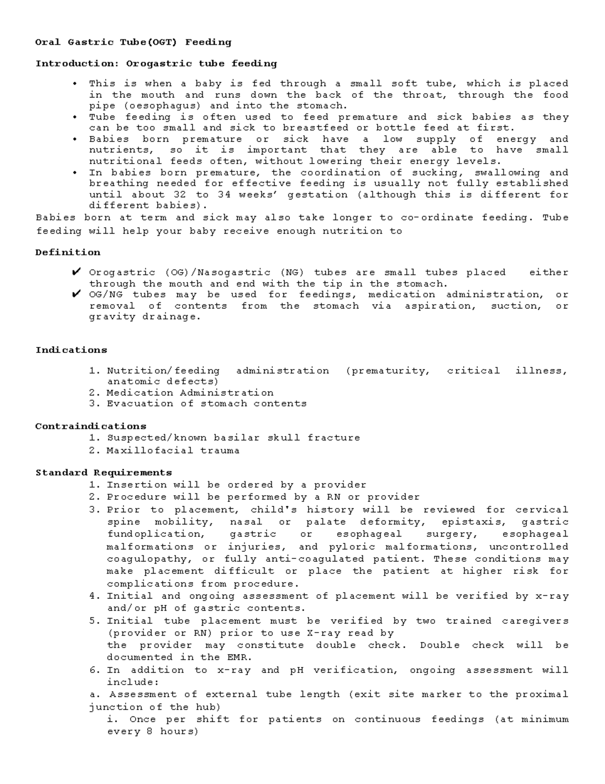 Oral Gastric Tube - Summary Fundamentals of Nursing - Oral Gastric Tube ...