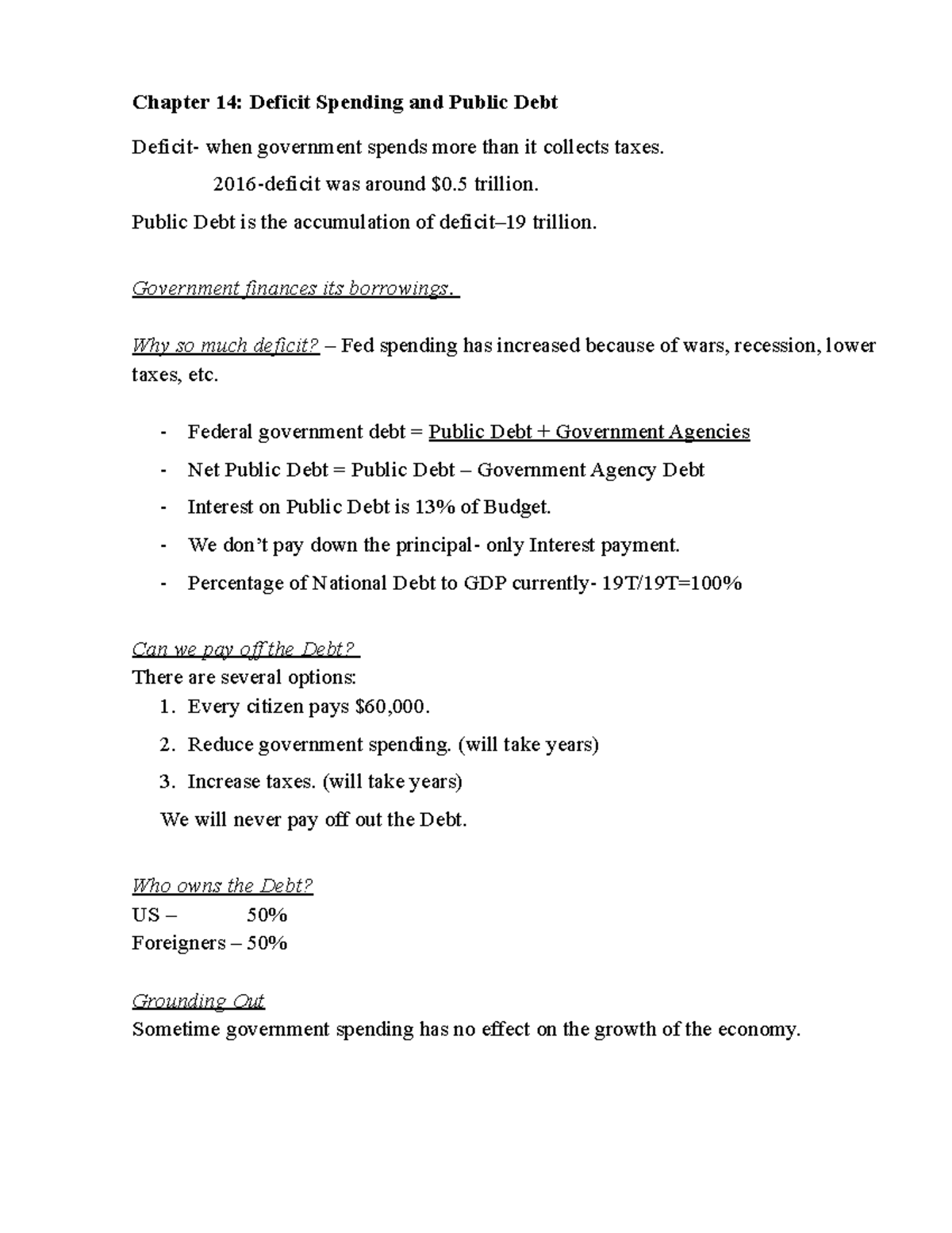 ECON122 Principles of Macroeconomics - Chapter 14 - Notes - Chapter 14 ...