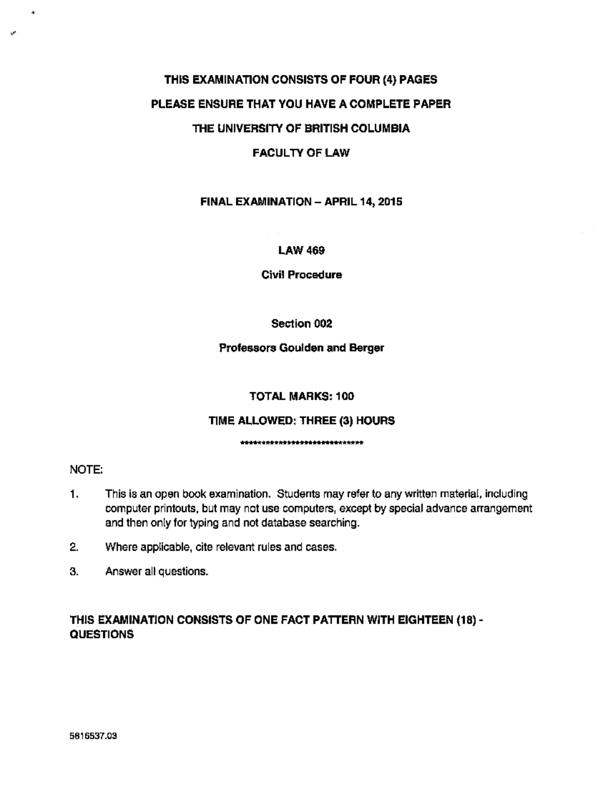 Exam 14 April 2015 Questions Section 2 Warning Decodescan