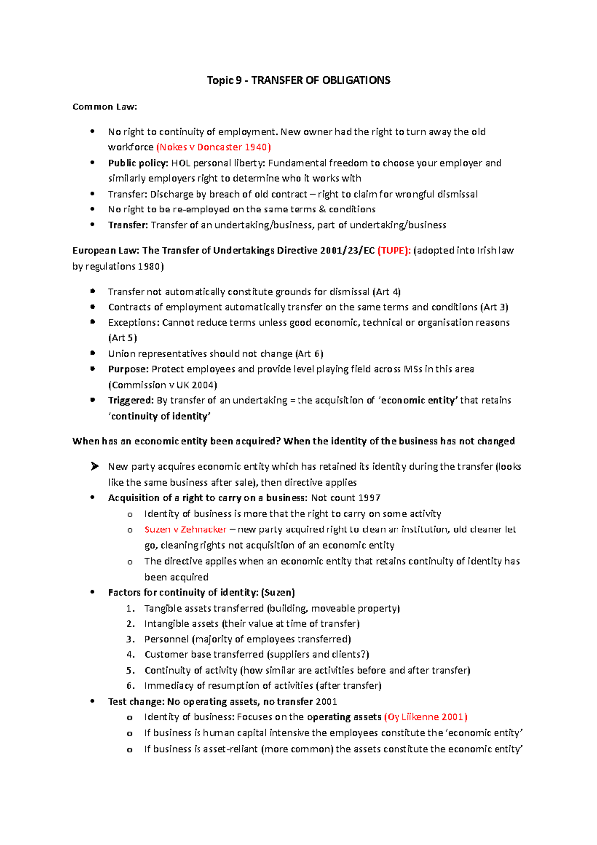 G-Topic 9 - Transfer of Obligations Notes - Topic 9 - TRANSFER OF ...