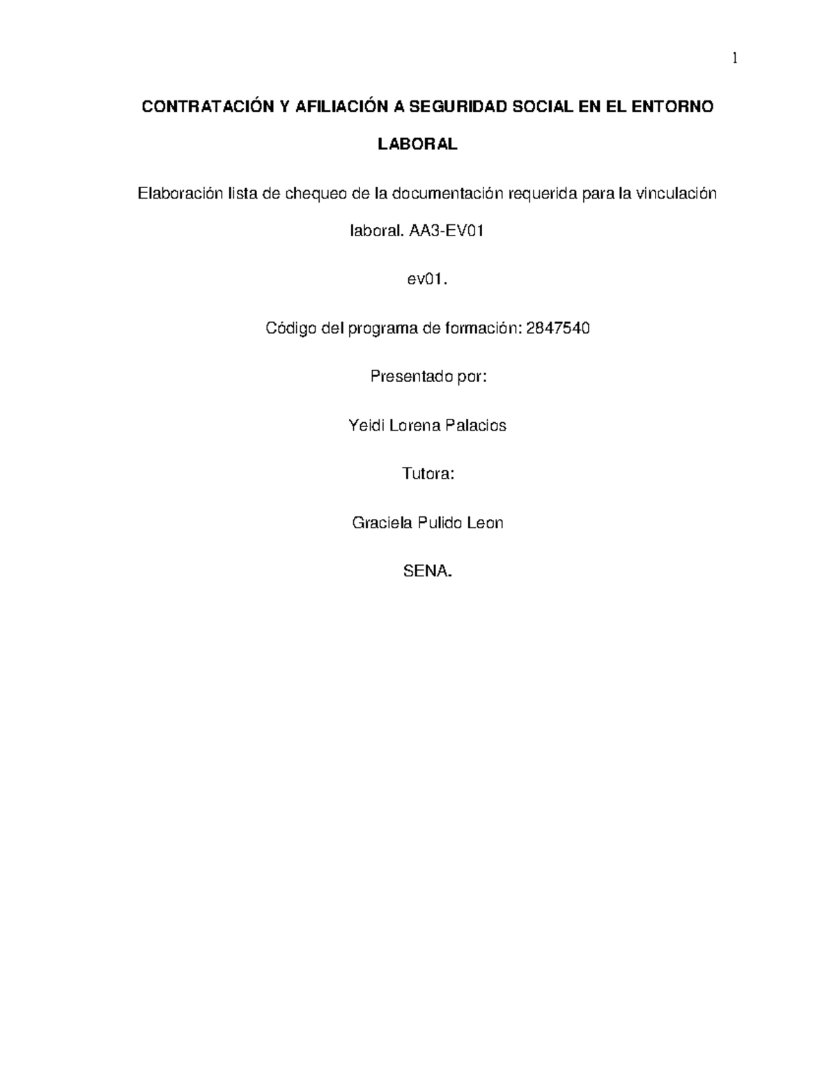 Contratación Y Afiliación A Seguridad Social En El Entorno Laboral 1