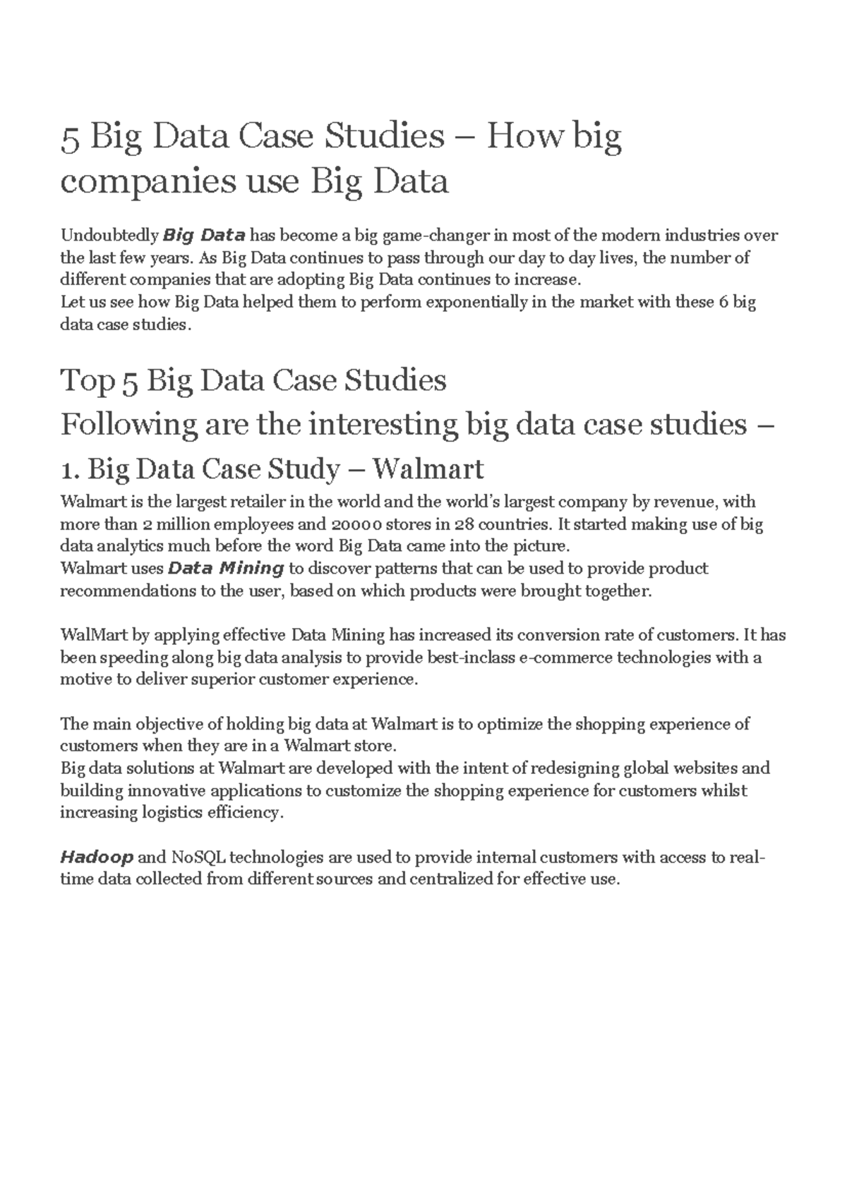 5 Big Data Case Studies – How big - As Big Data continues to pass ...