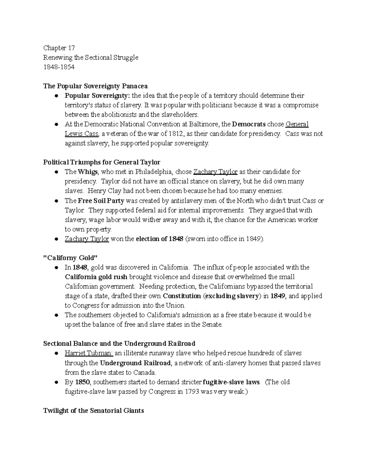 Apush American Pagent 17th edition notes chapter 17 - Chapter 17 ...