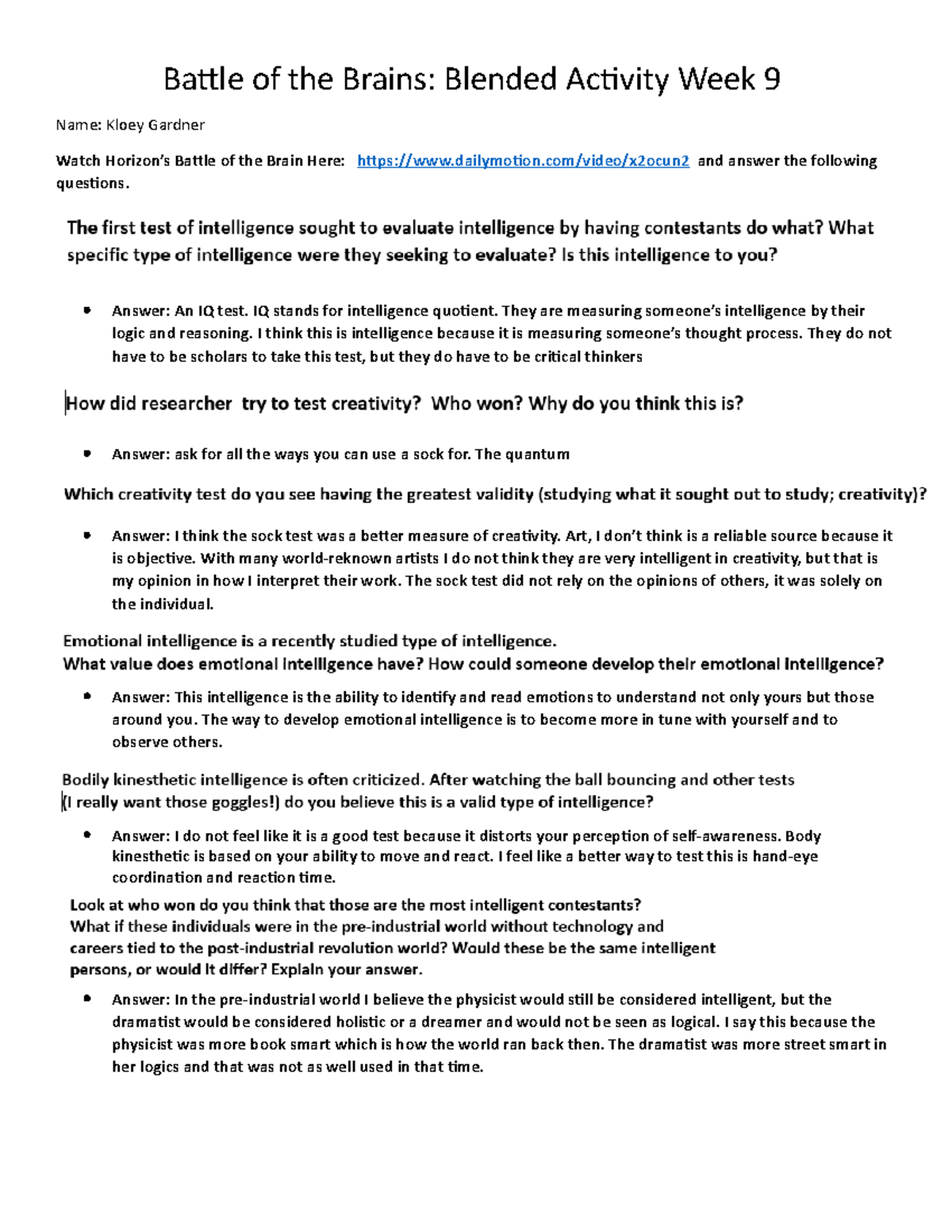 Blended Brain Worksheet Spring 2021 - Battle of the Brains: Blended ...