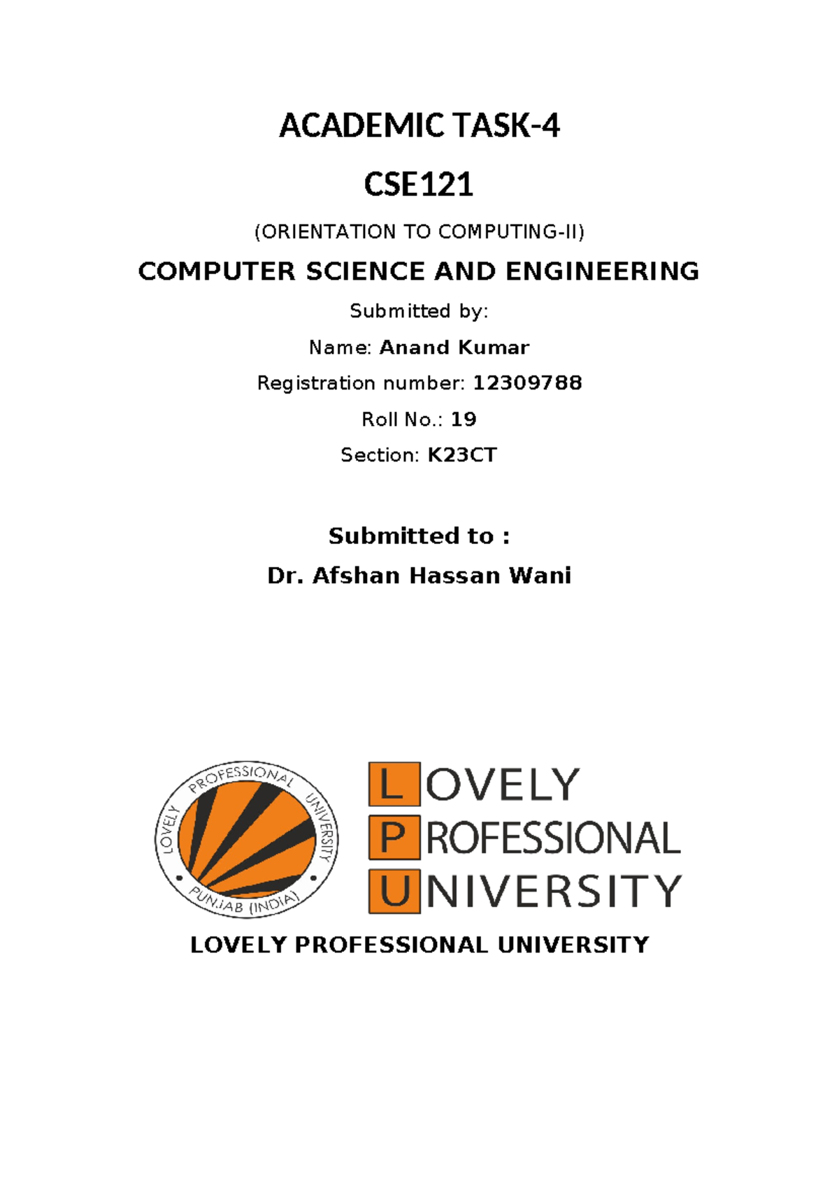 Academic Task Software Engineering Academic Task Cse Orientation To Computing Ii Computer