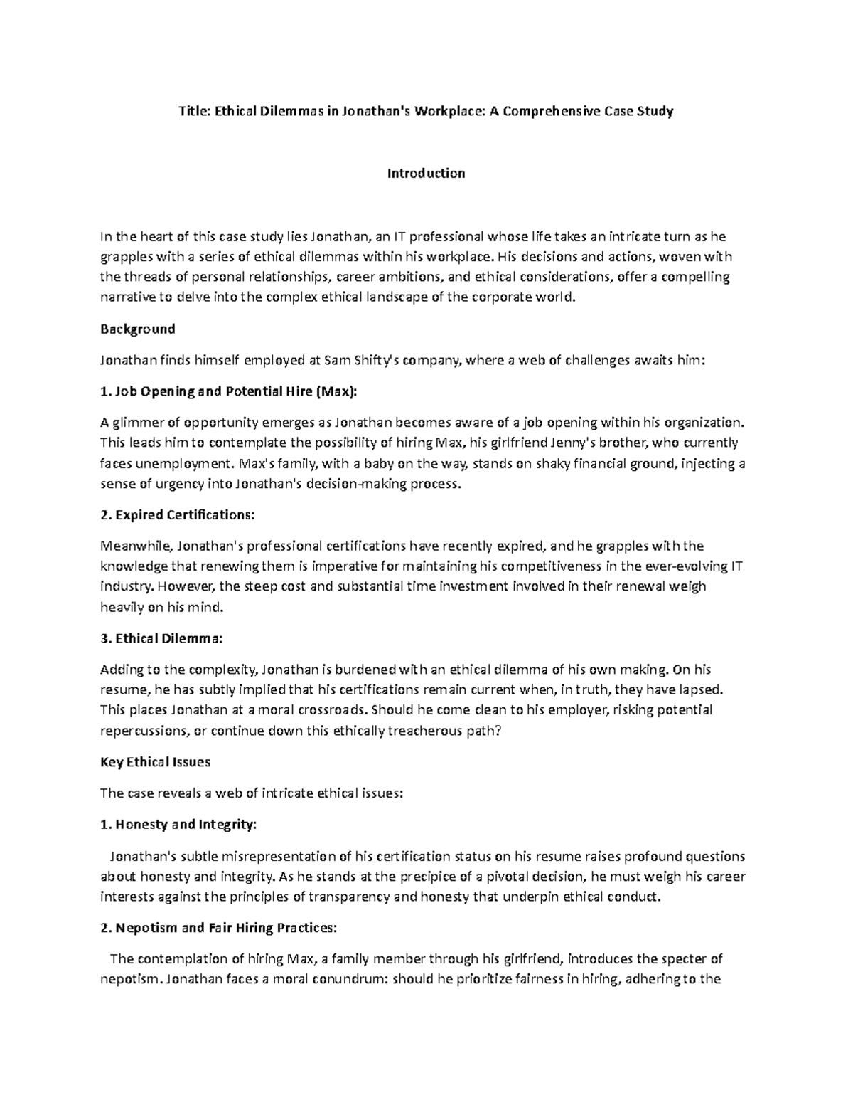 Case study 2 - It Is a Business assignment of my 3rd semester - Title ...