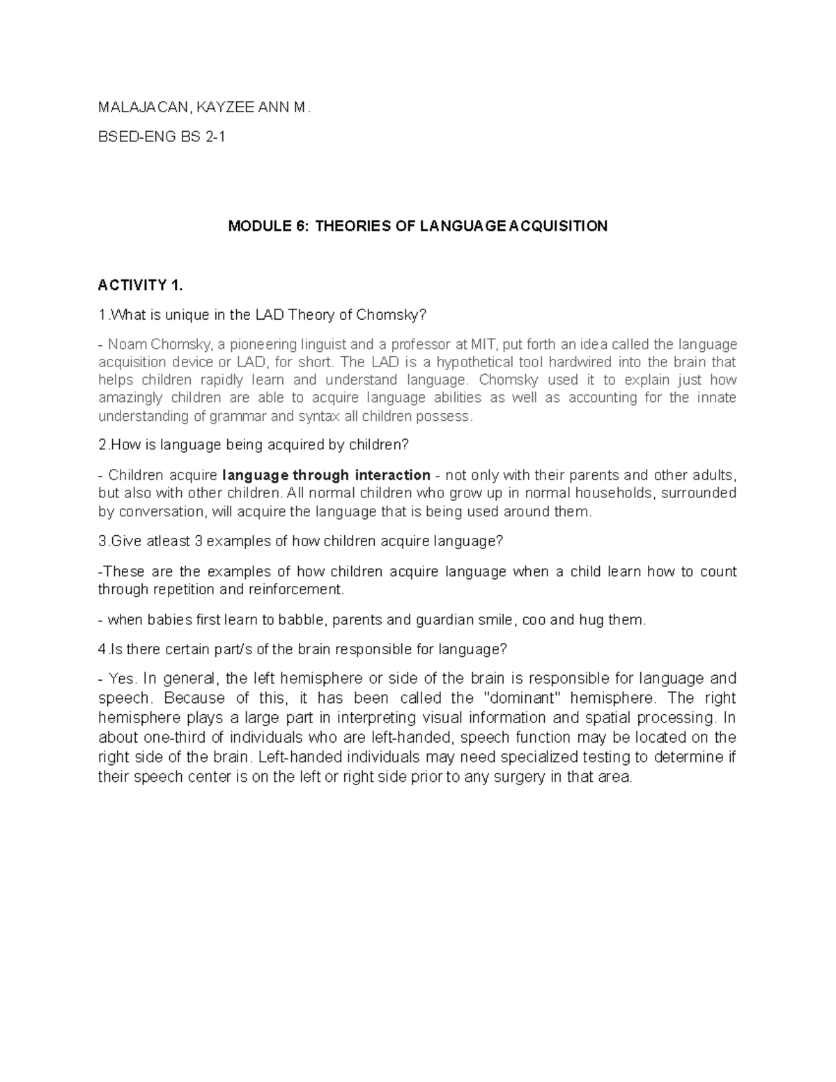 ACT.1. Malajcan - This file can help you. - MALAJACAN, KAYZEE ANN M. BSED-ENG BS 2- MODULE 6 ...