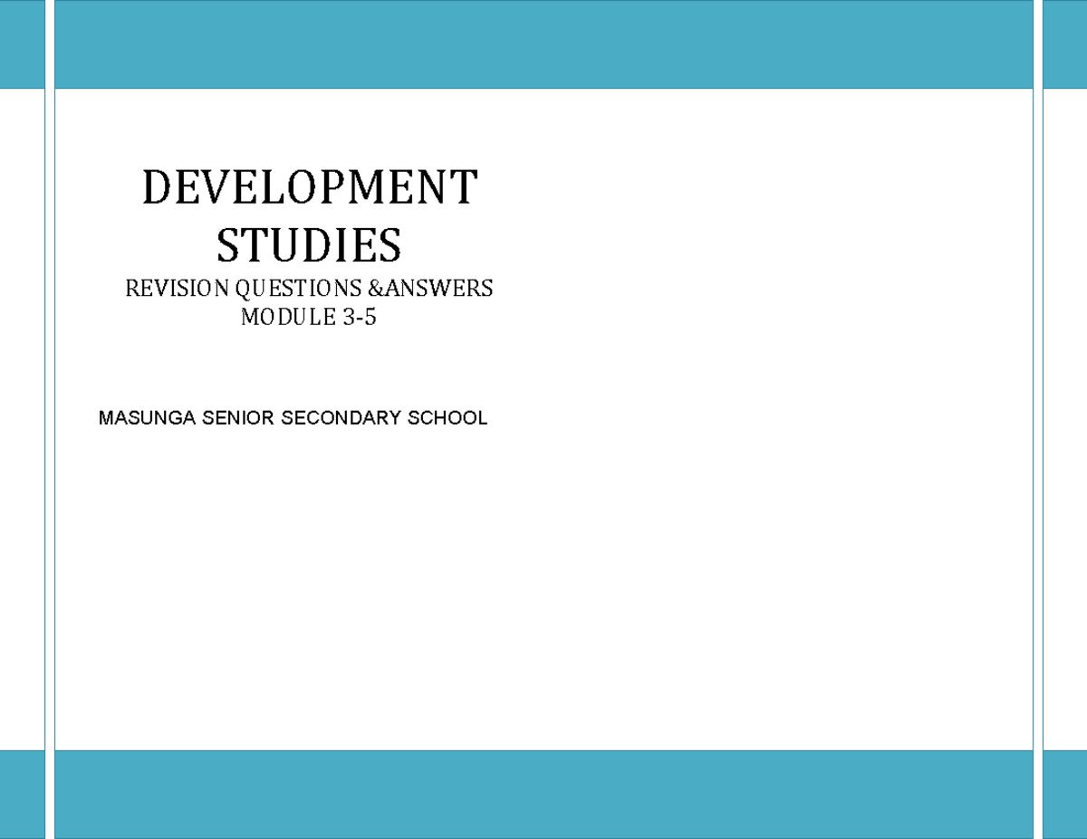 DVS Revision Kit Module 3-5 240324 175253 - DEVELOPMENT STUDIES ...