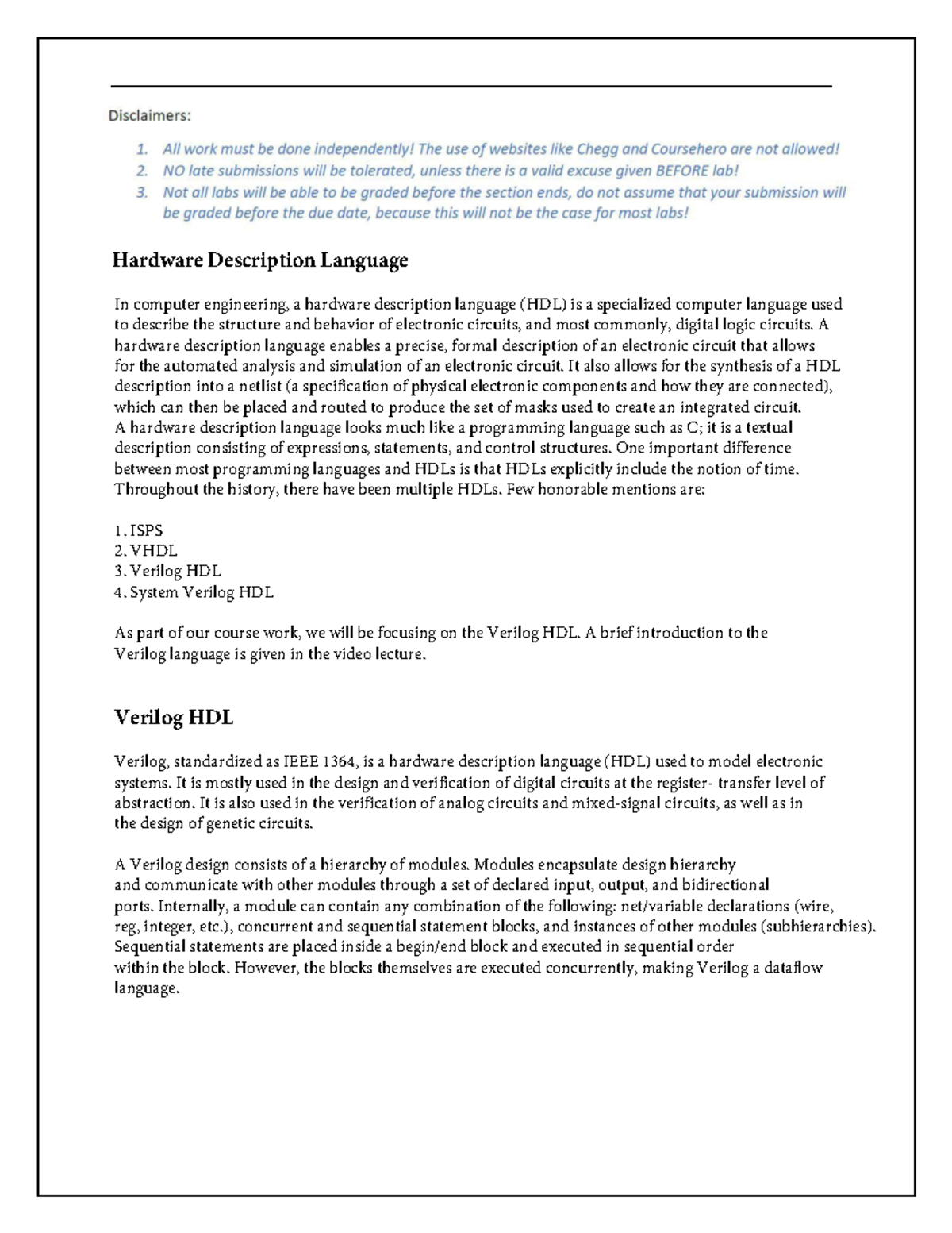 CMPEN 270 FA22 - Lab 7 - lab - Hardware Description Language In computer engineering, a hardware ...