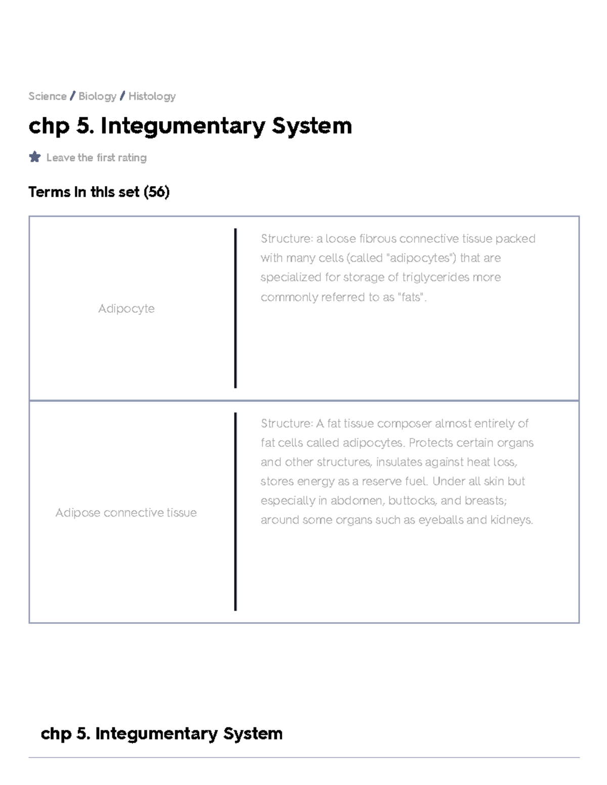 Chp 5. Integumentary System Flashcards - chp 5. Integumentary System ...