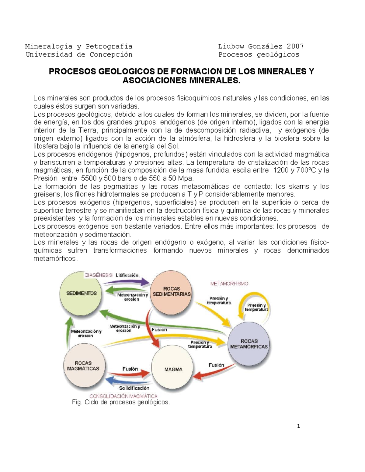 Procesos Geologicos DE Formacion - Universidad de Concepción Procesos ...