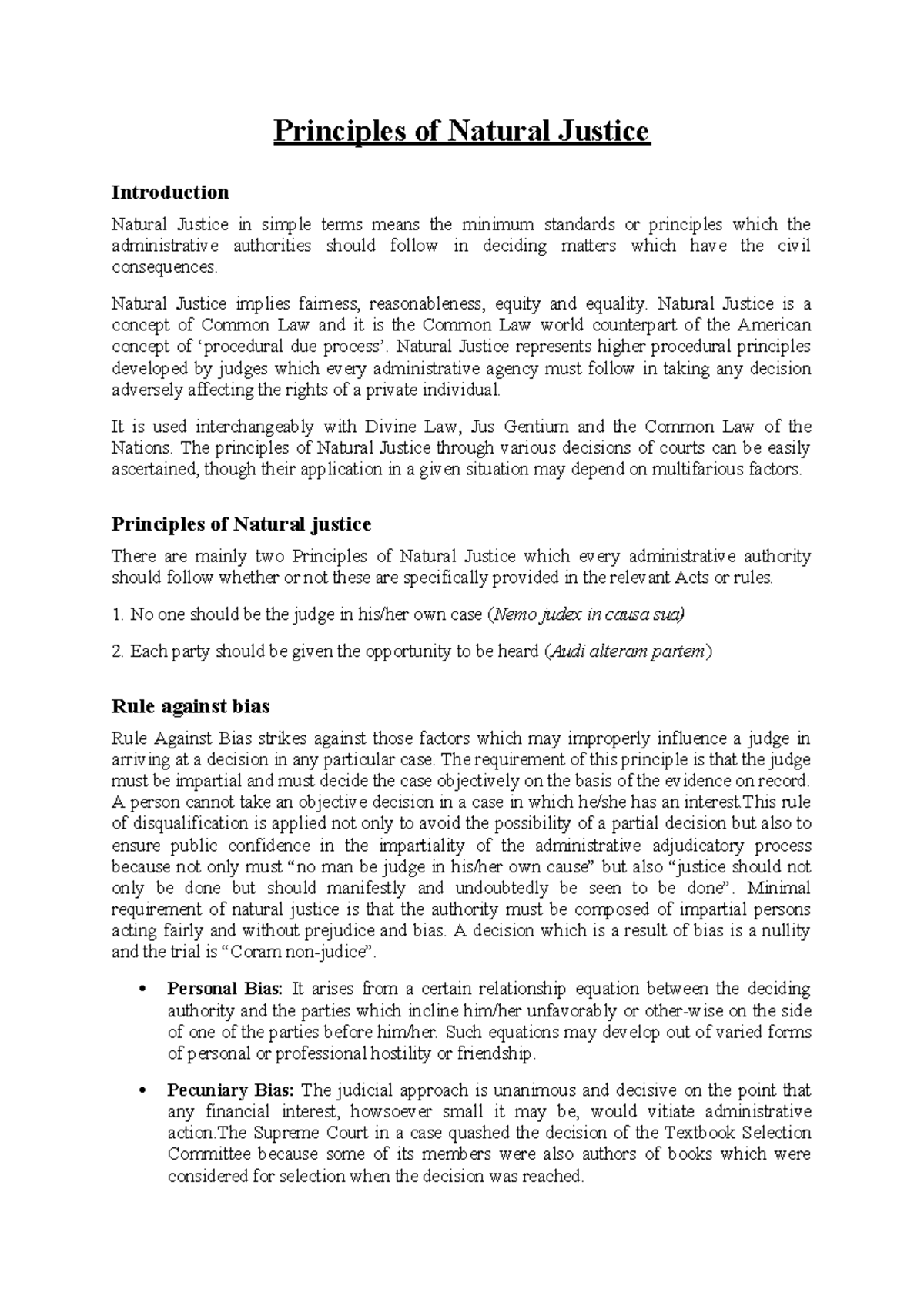 Principles of Natural Justice - Principles of Natural Justice ...