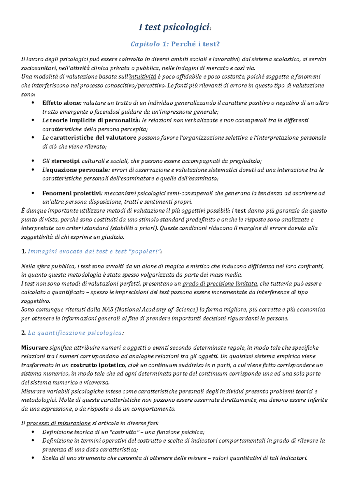 I Test Psicologici - Teorie e tecniche - Aspetti della psicologia - I ...