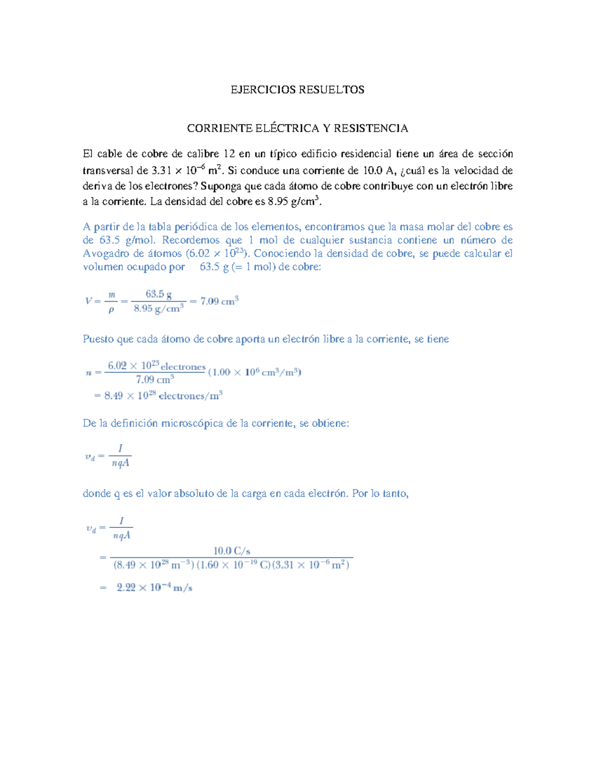 Electrónica Problemas Resueltos Cap 3A - EJERCICIOS RESUELTOS CORRIENTE ...