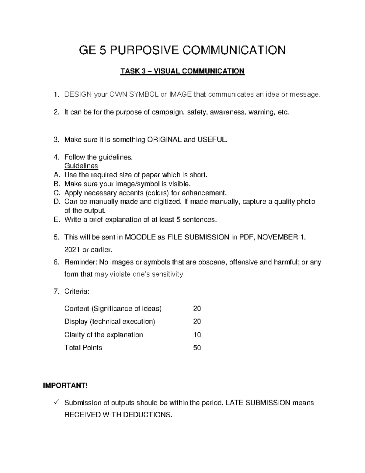 TASK 3- Visual Communication - GE 5 PURPOSIVE COMMUNICATION TASK 3 ...