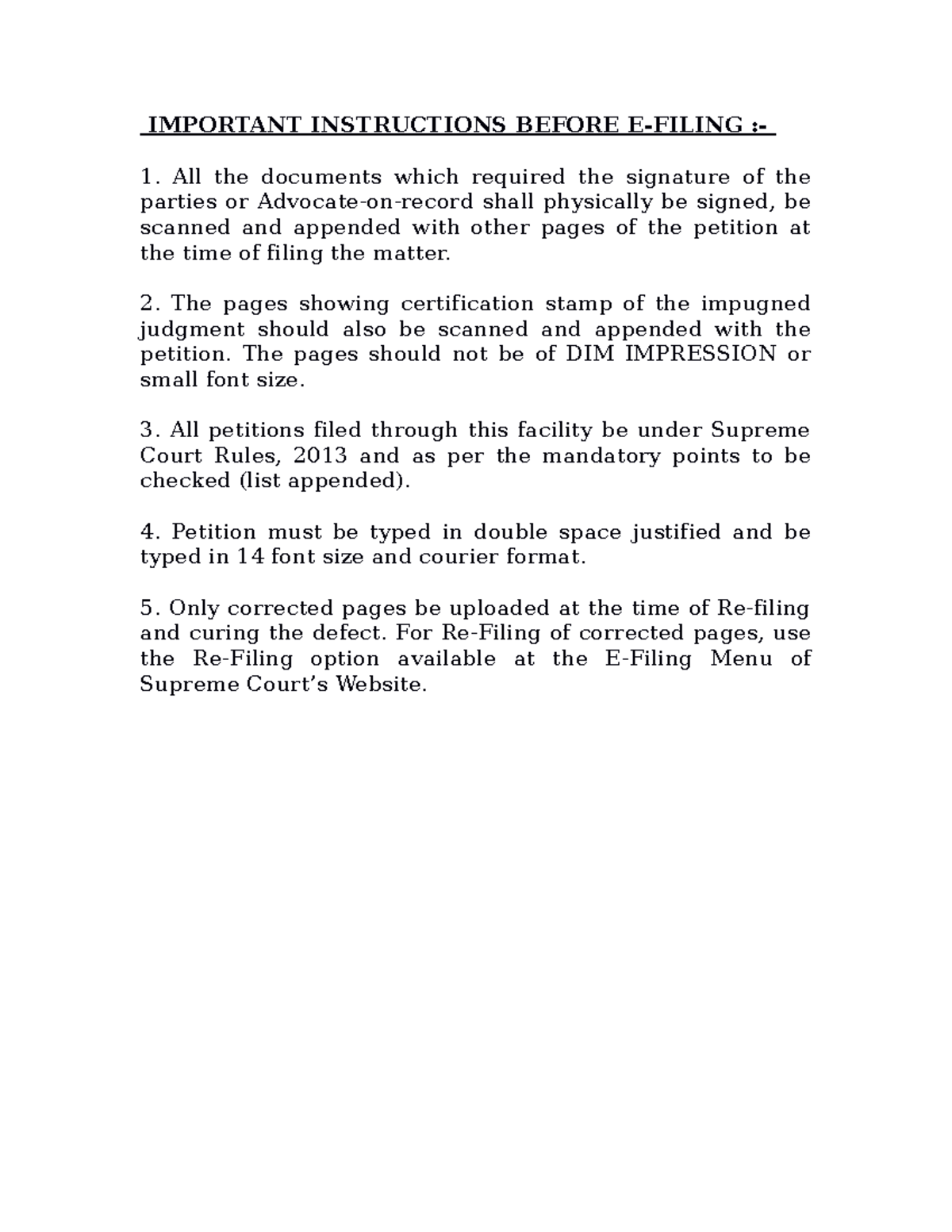 E-Help - format of caveat - IMPORTANT INSTRUCTIONS BEFORE E-FILING :- All the documents which ...