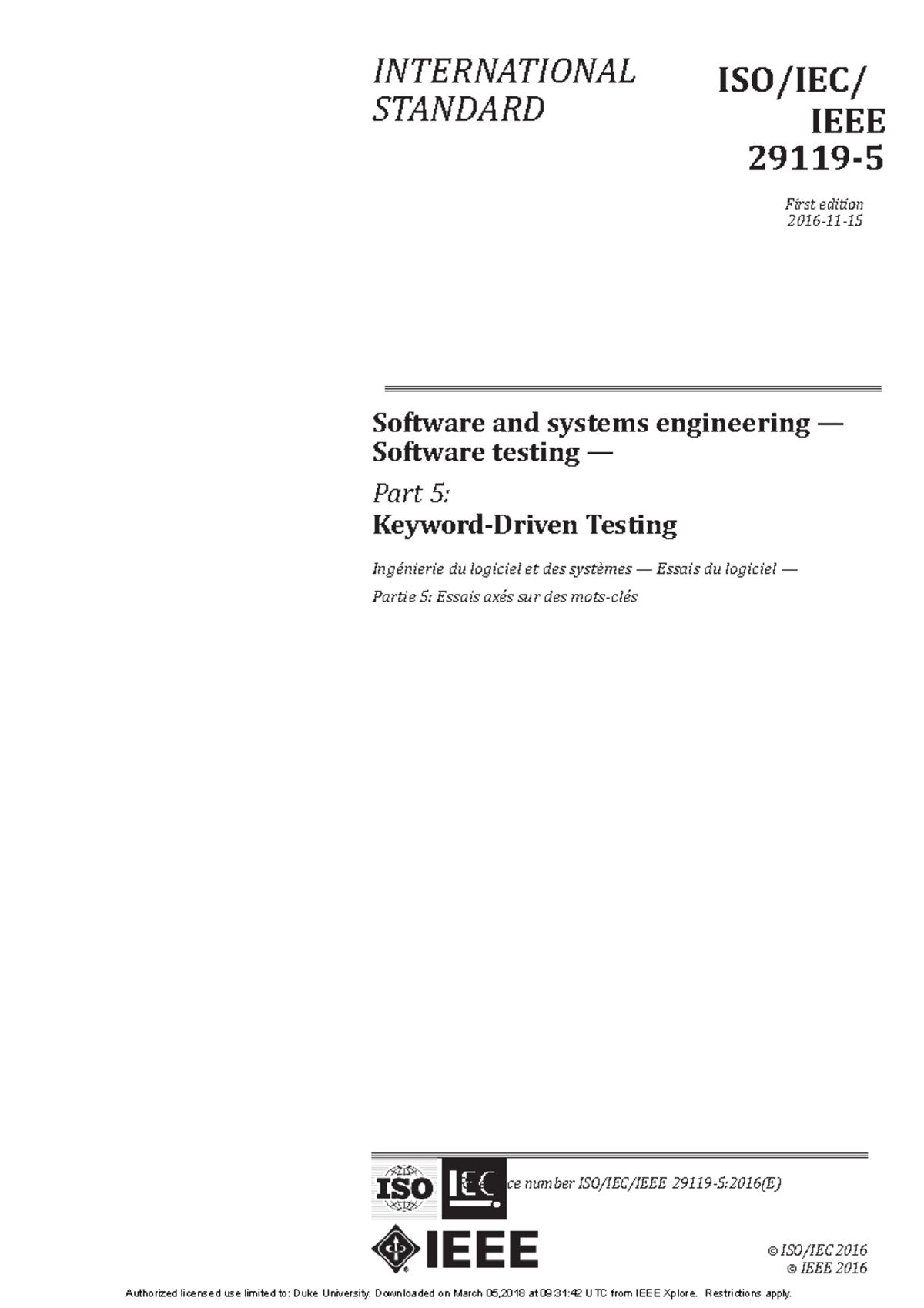 Pdfcoffee - calidad iso 29119 - Authorized licensed use limited to ...